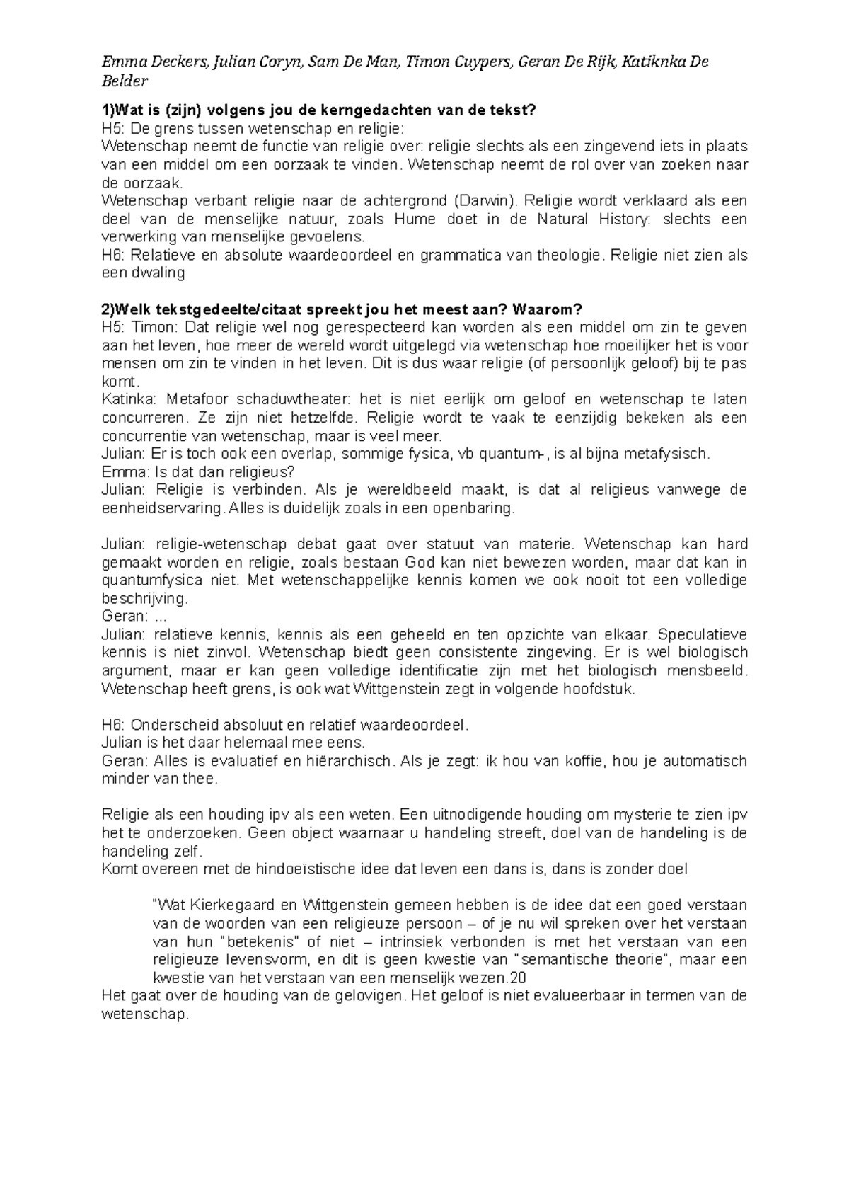 Groepsdiscussie groep 2 verslag 3 - Emma Deckers, Julian Coryn, Sam De ...