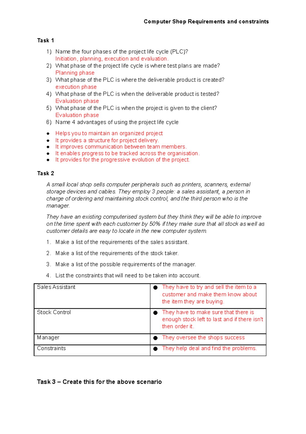 Armaan Patel - Computer Shop Requirements worksheet - Computer Shop ...