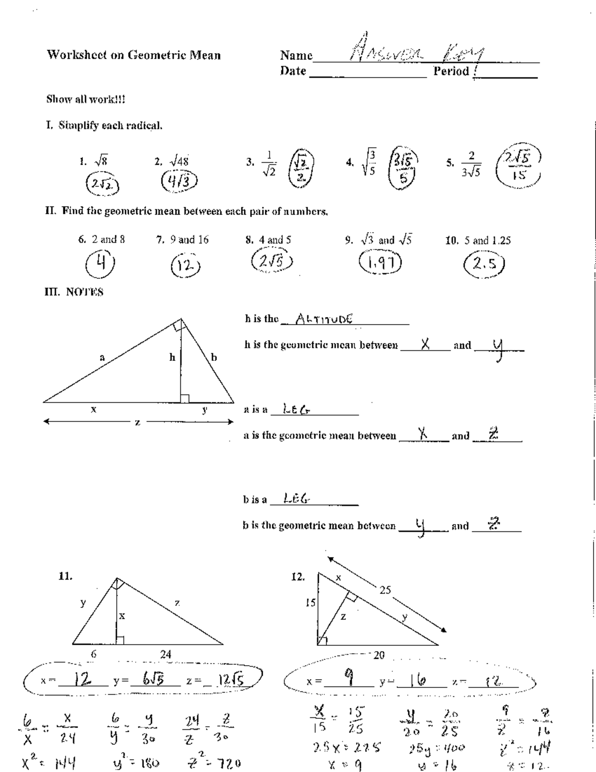 Geomtric Mean-Worksheet - Education - Studocu