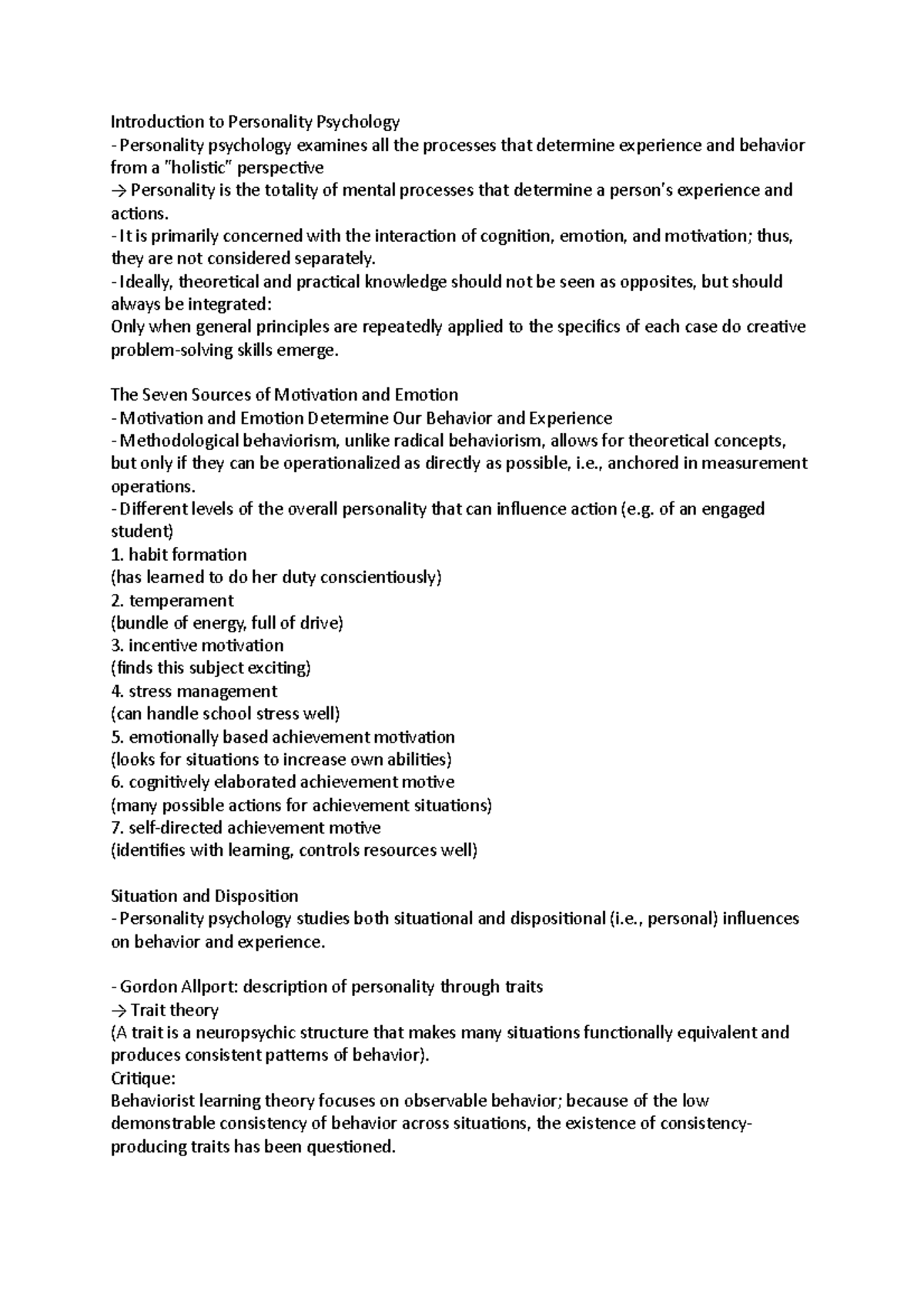 Introduction to Personality Psychology - Introduction to Personality ...