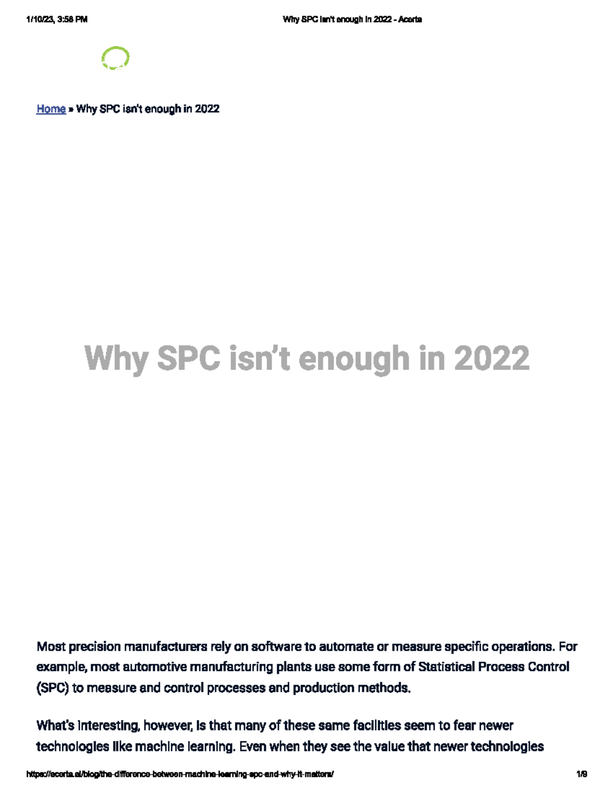 Machine learning and SPC - AML-1104 - Studocu