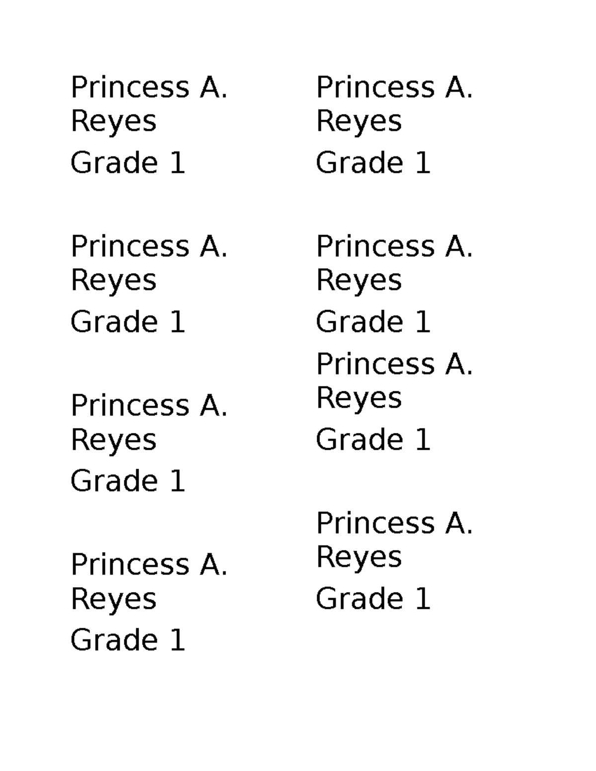 Princess A - CVDVDVD - Princess A. Reyes Grade 1 Princess A. Reyes ...
