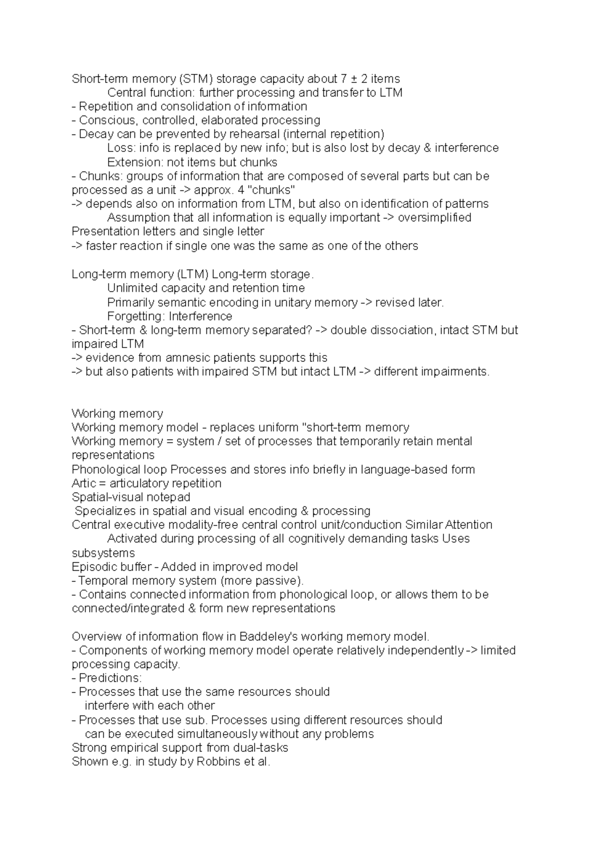 Short - Introduction To Psychology - Short-term memory (STM) storage ...