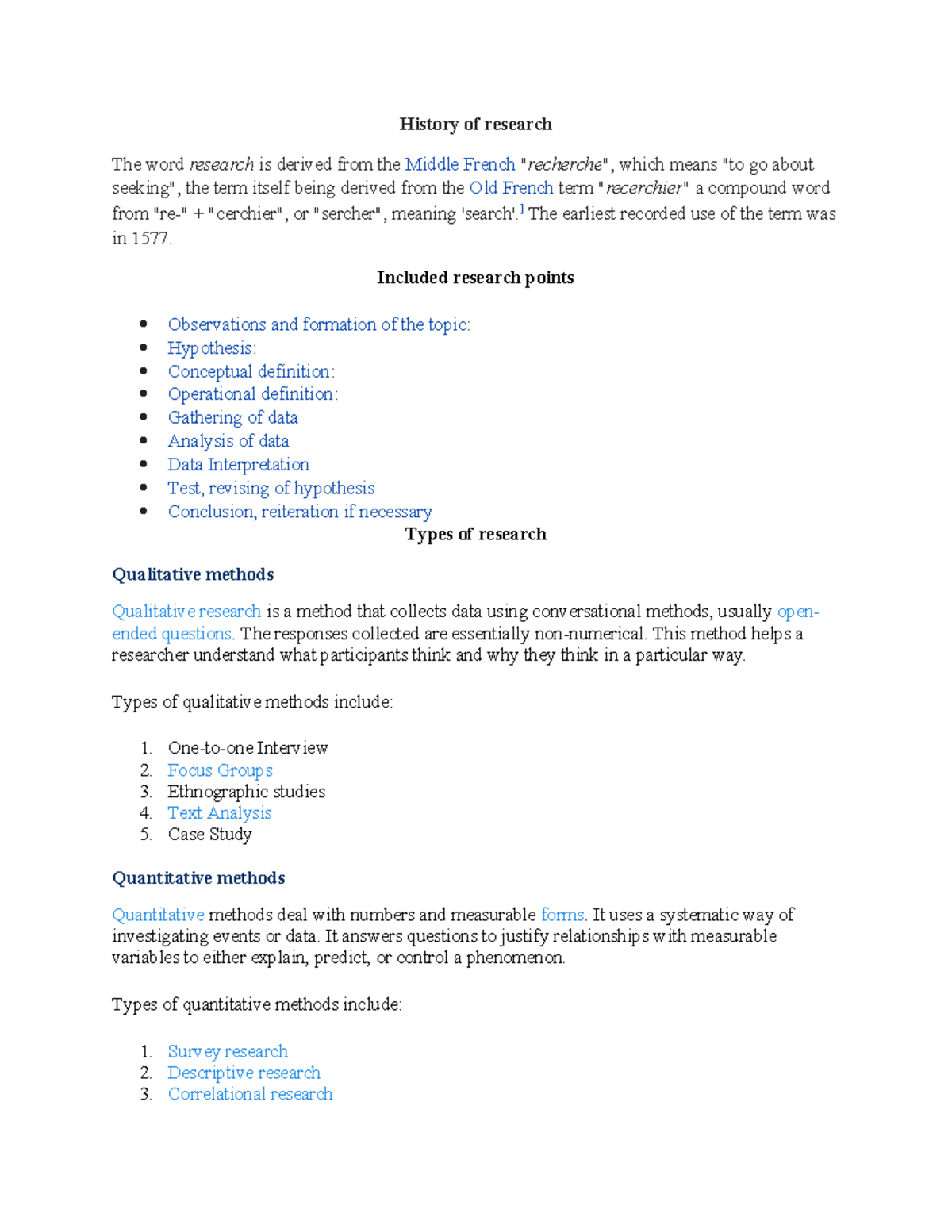 History of research - Summary Computer Science - History of research ...