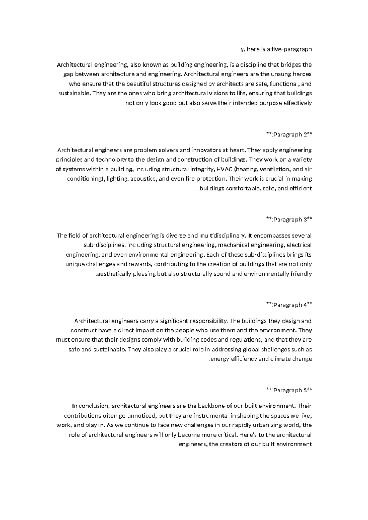 Wiriting exam - Sure, here is a five-paragraph tribute to engineers - y ...