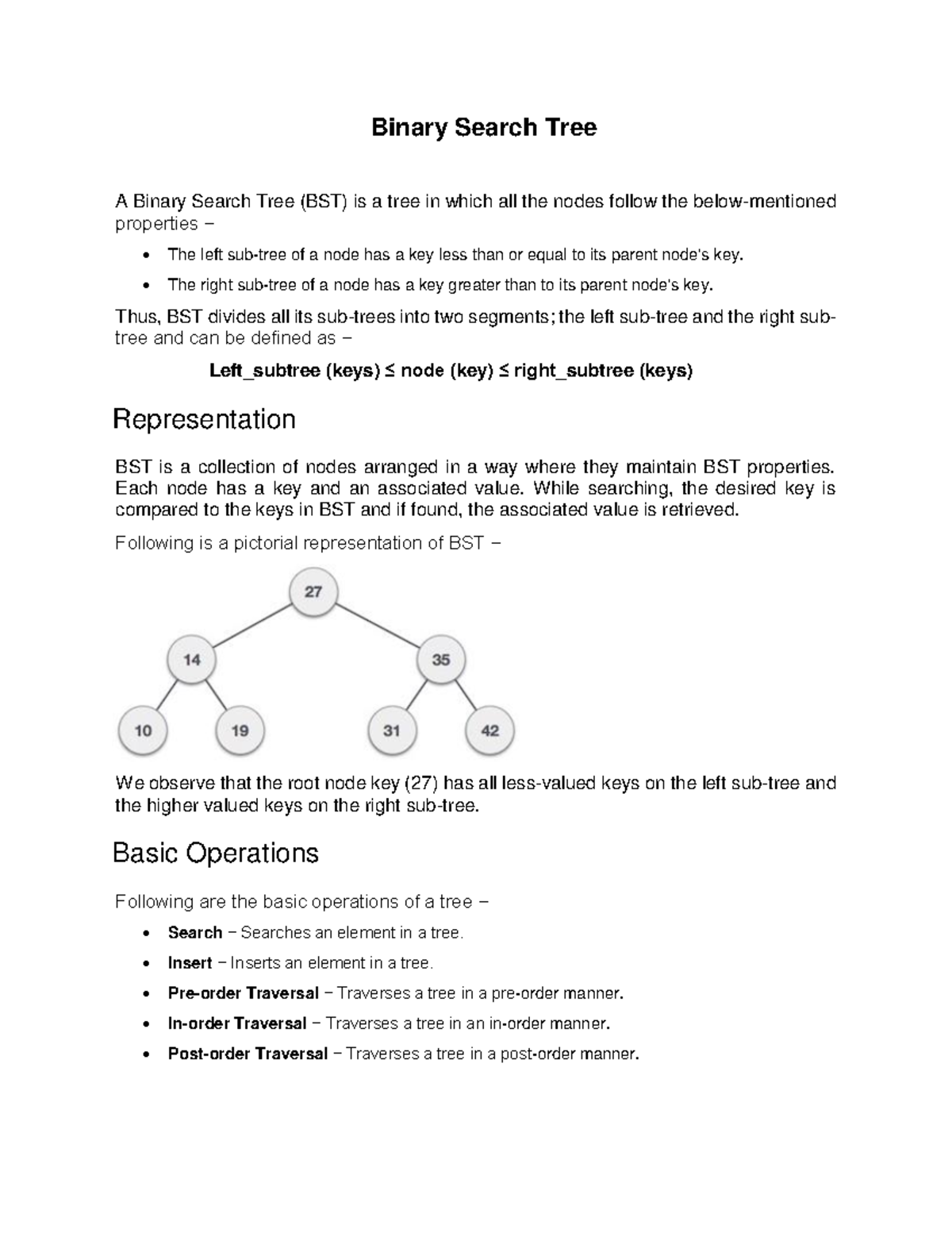 Data Structure and Algorithms BST - Binary Search Tree A Binary Search ...