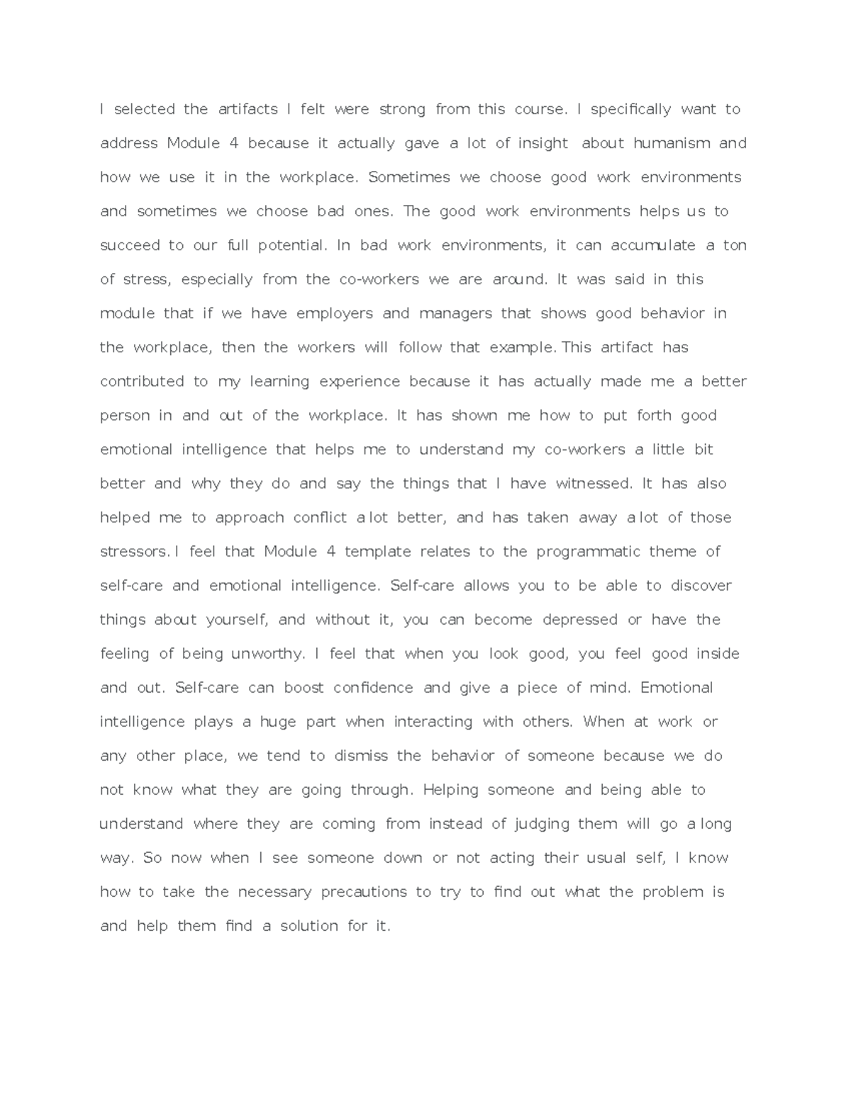 Theories of Personality Module 8 - I selected the artifacts I felt were ...