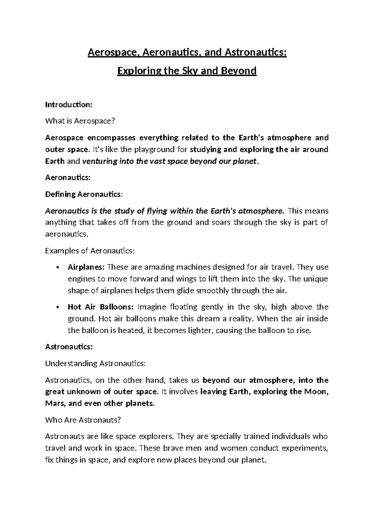 Aerospace-Notes - Aerospace - Aerospace, Aeronautics, and Astronautics ...