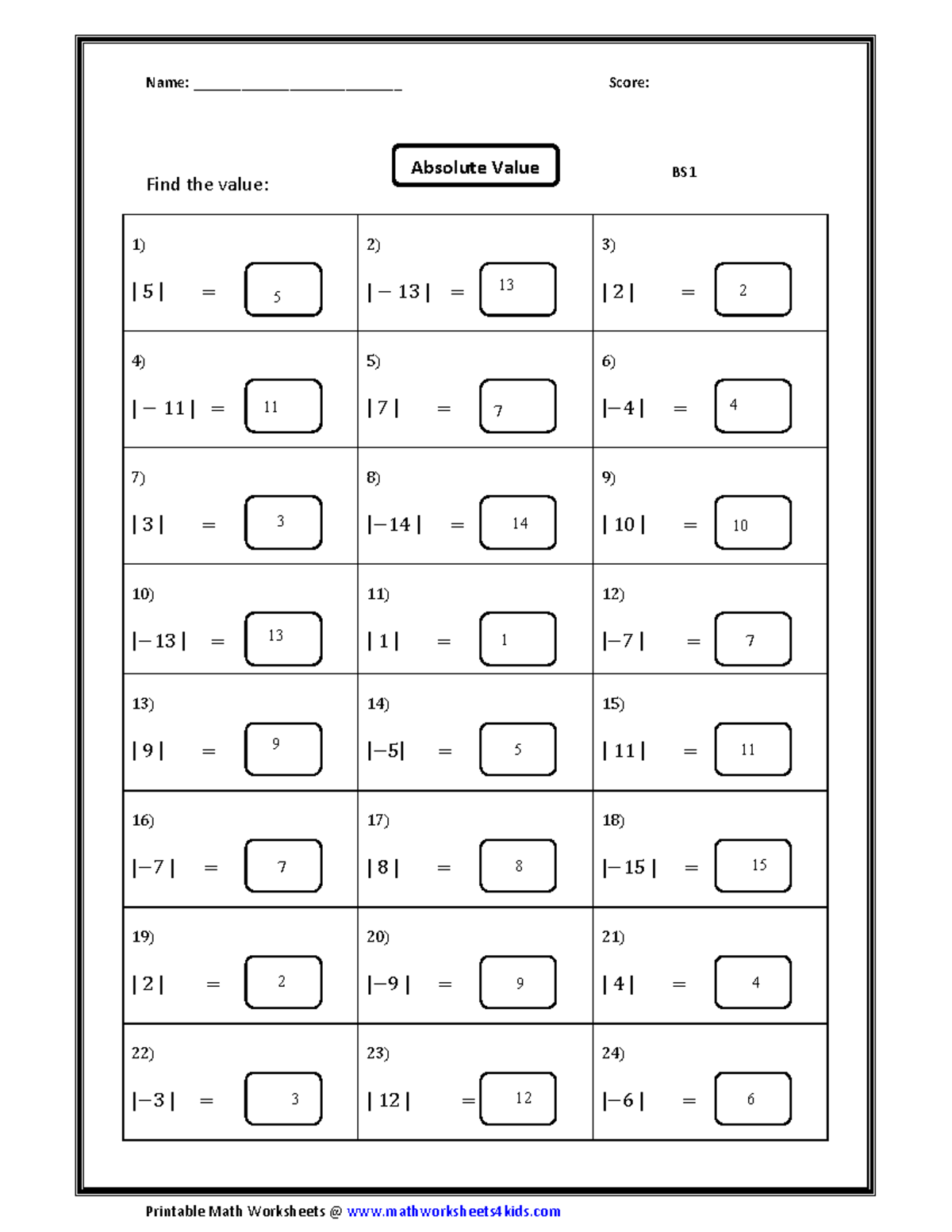 Kyrell Williams - simple absolute value - Name ...