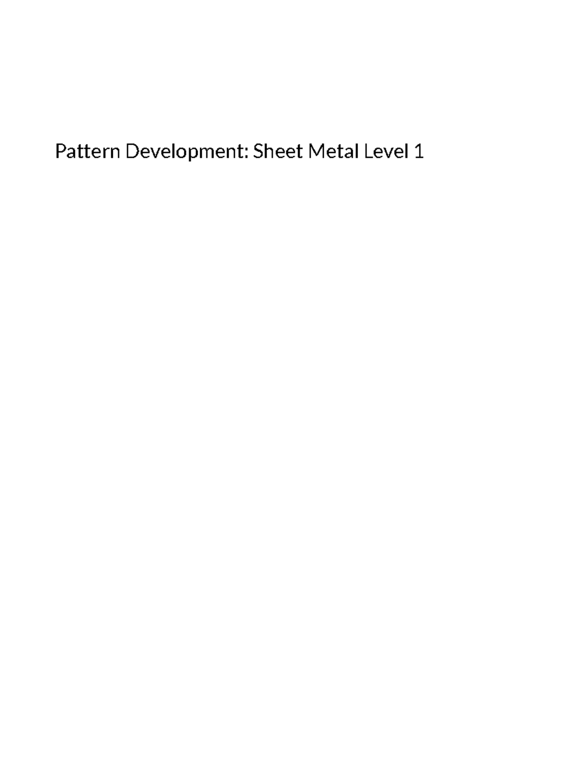 Pattern Development Sheet Metal Level 1 1674584791 - Pattern ...