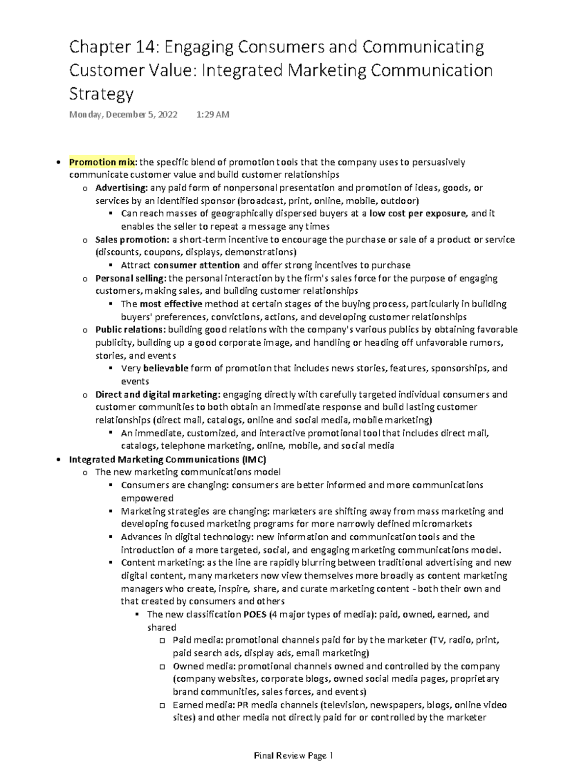 Chapter 14 Engaging Consumers and Communicating Customer Value ...