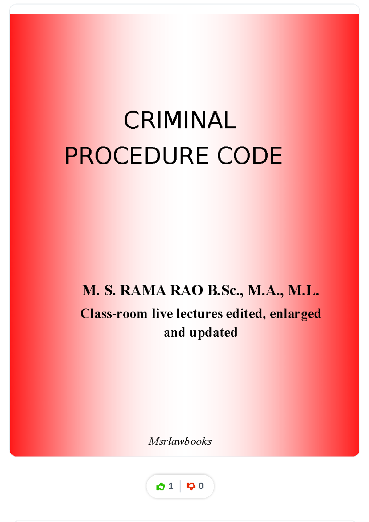 Criminal procedure code Compress CRIMINAL PROCEDURE CODE M S RAMA