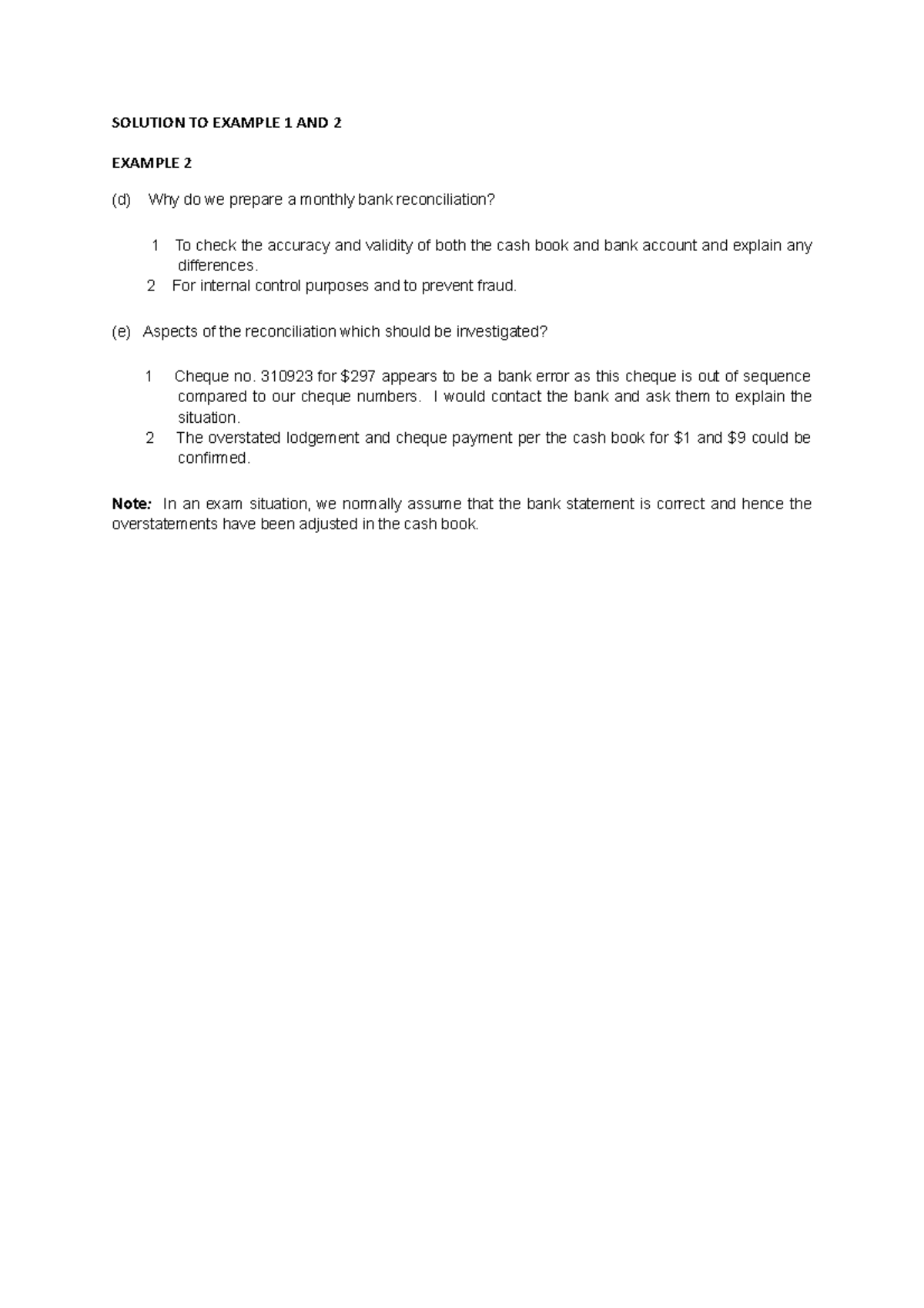 Solution TO Example 1 AND 2 - SOLUTION TO EXAMPLE 1 AND 2 EXAMPLE 2 (d ...