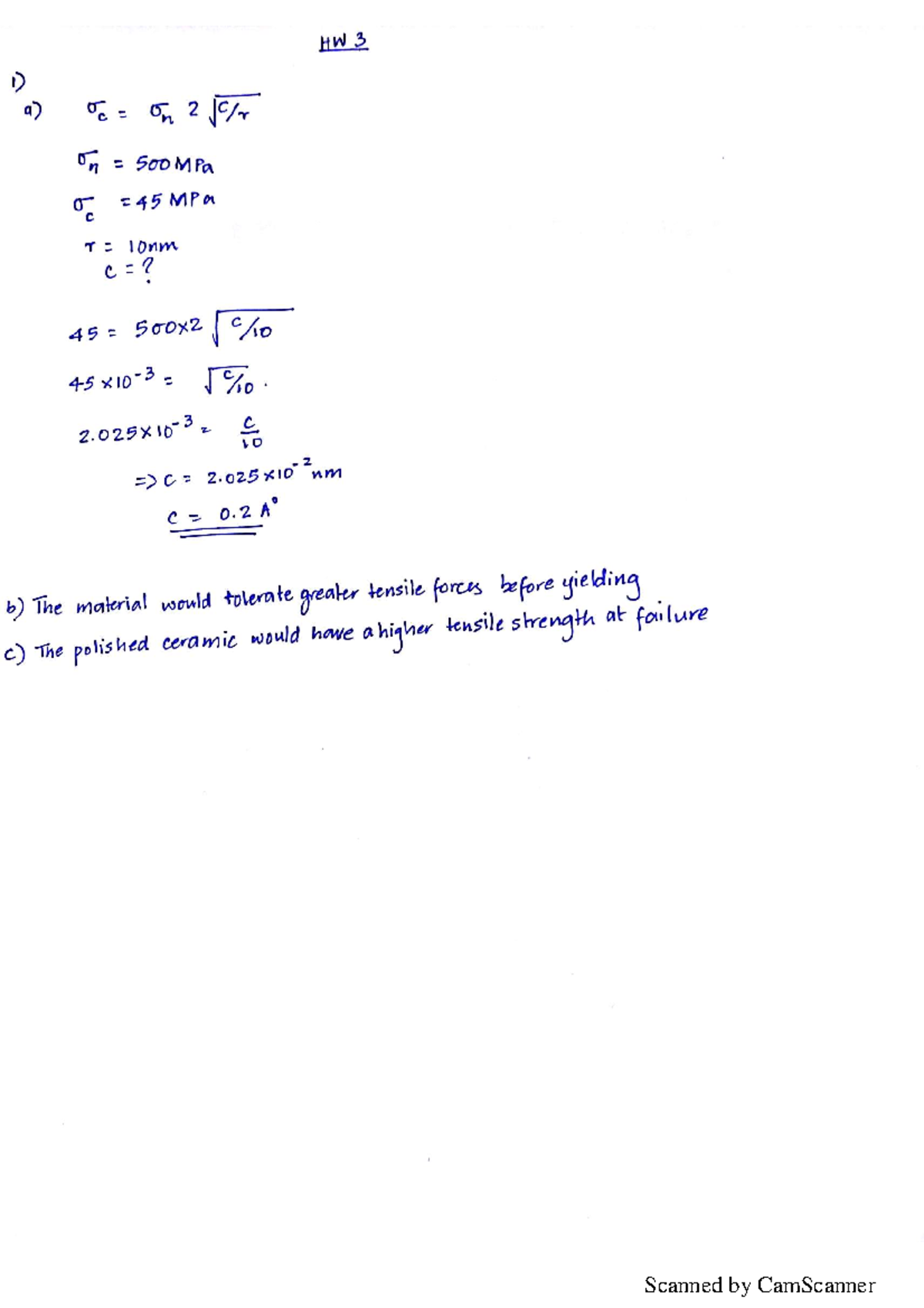 HW 3 Solutions - Homework 3 Answers, Professor: Dr. Taylor Ware - BMEN ...