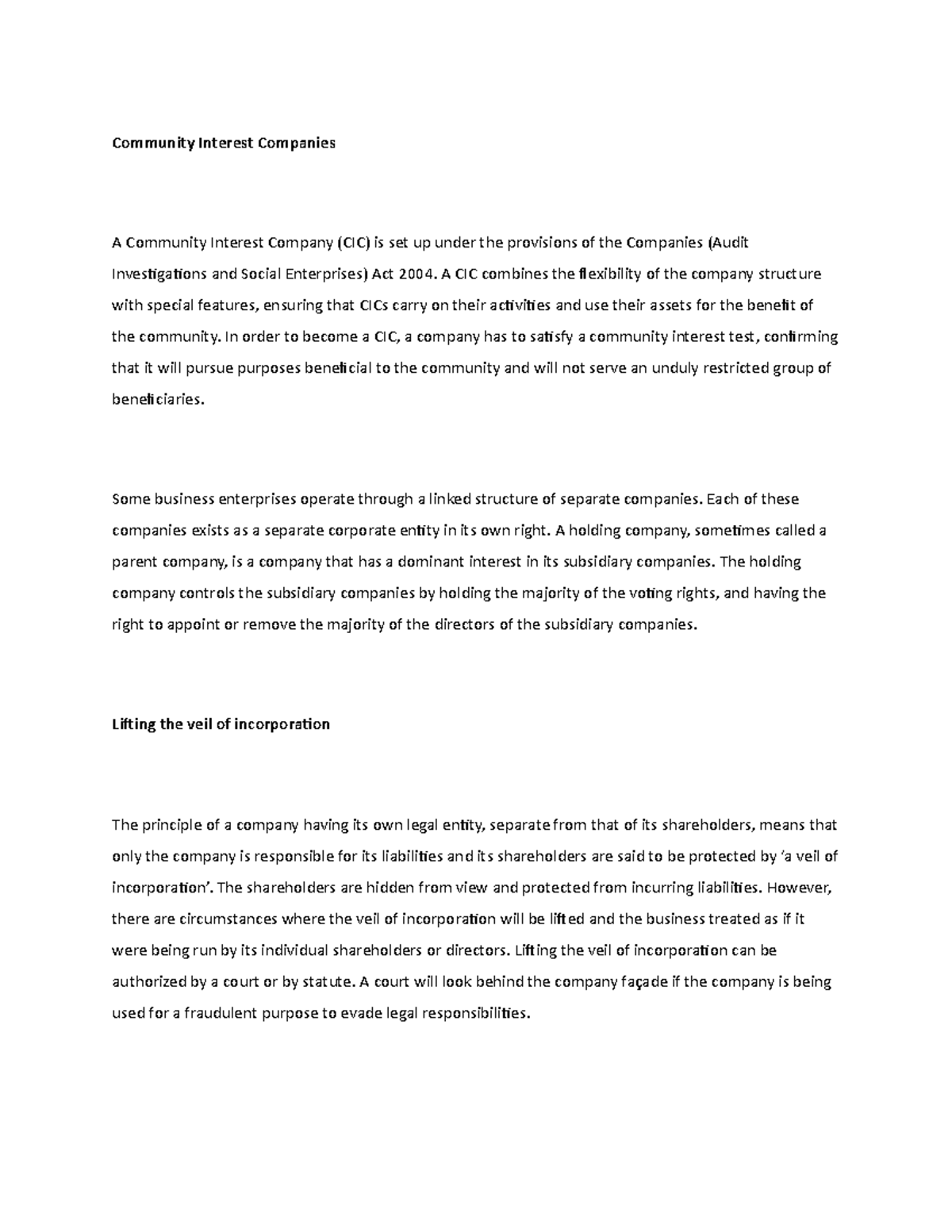 Community Interest Companies - A CIC combines the flexibility of the ...