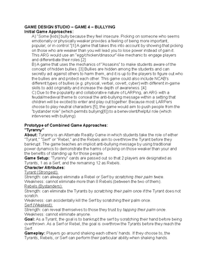 GDS - Game 1 - Addiction - Prof. Mary Flanagan - GAME DESIGN STUDIO ...