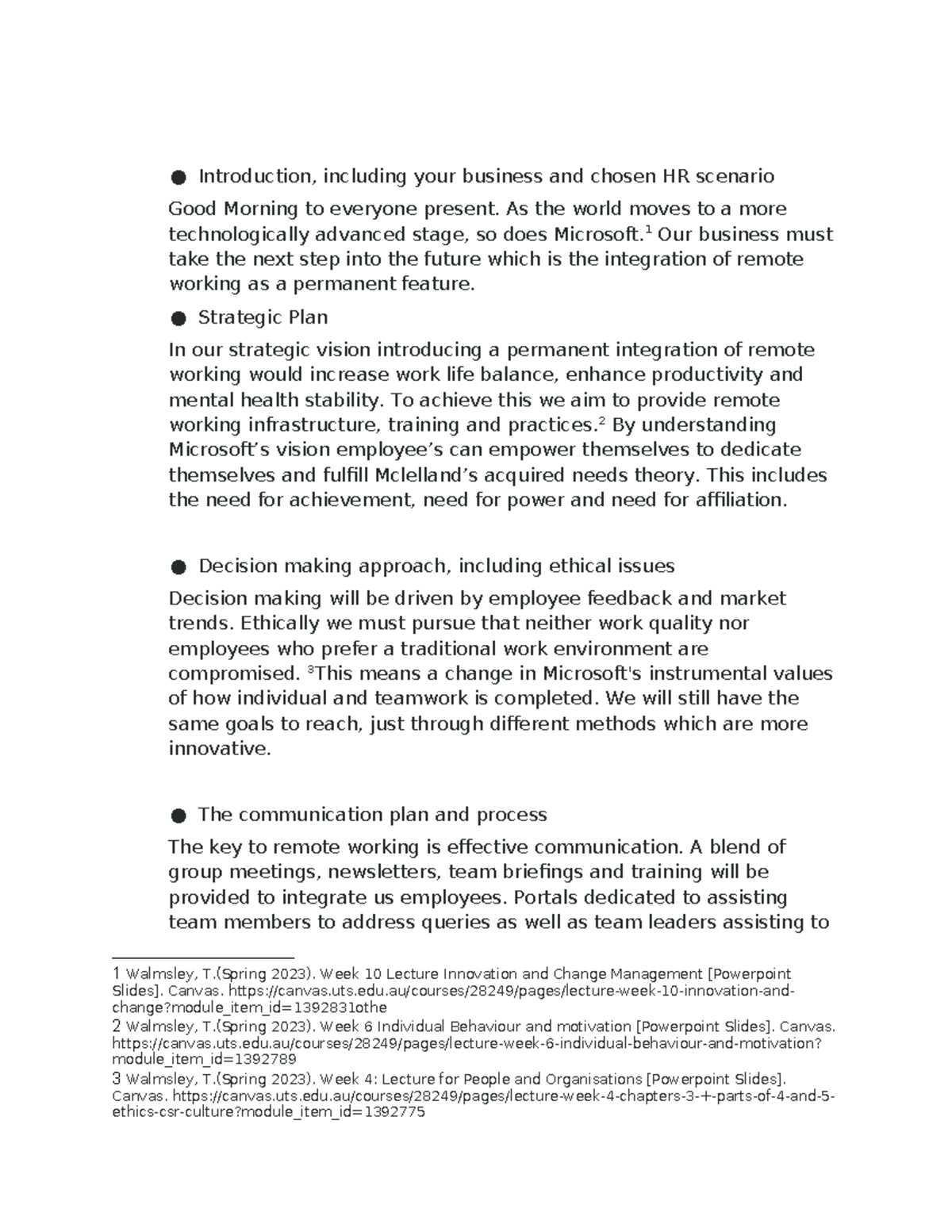 P and O Assignment transcript - Introduction, including your business ...