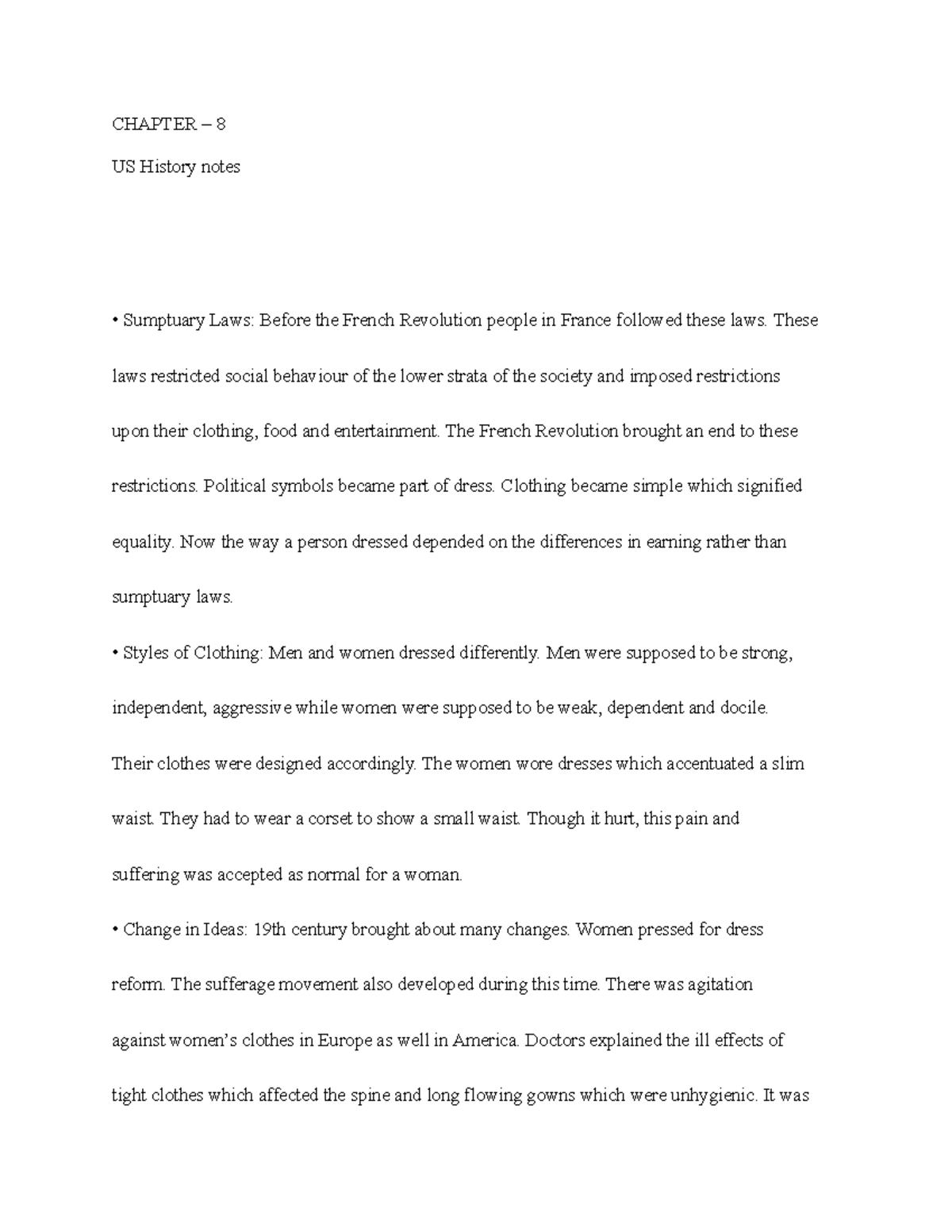 Chapter – 8 US History 1 - Notes - CHAPTER – 8 US History notes ...