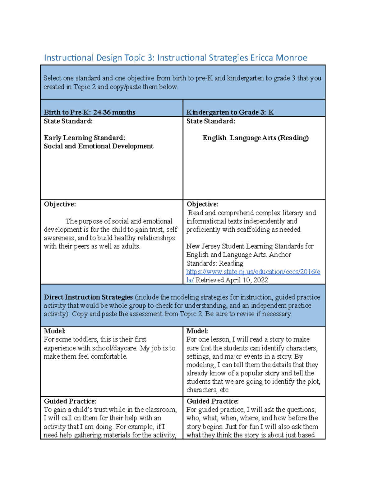 Design Topic 3 Instructional Strategies Week 3 - Birth to Pre-K: 24-36 ...