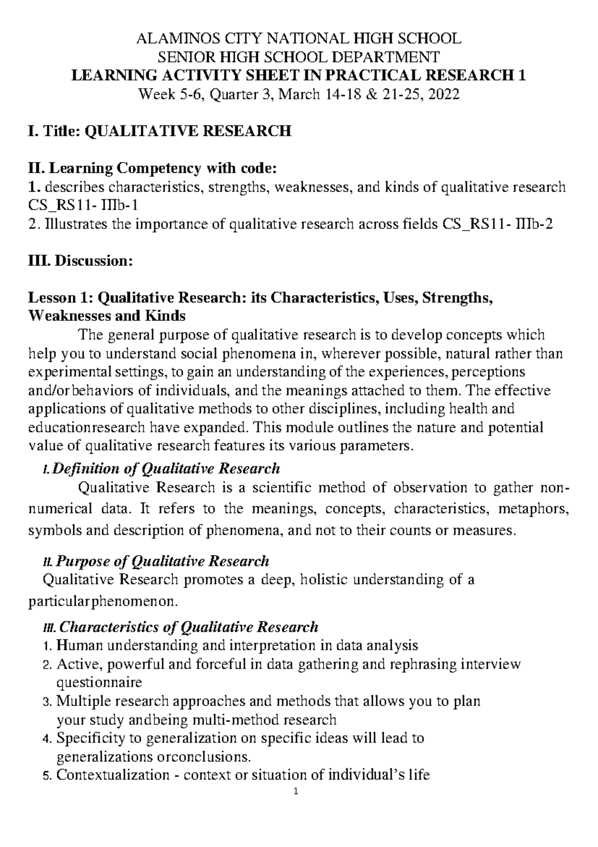 WEEK 5-6 - research - ALAMINOS CITY NATIONAL HIGH SCHOOL SENIOR HIGH ...