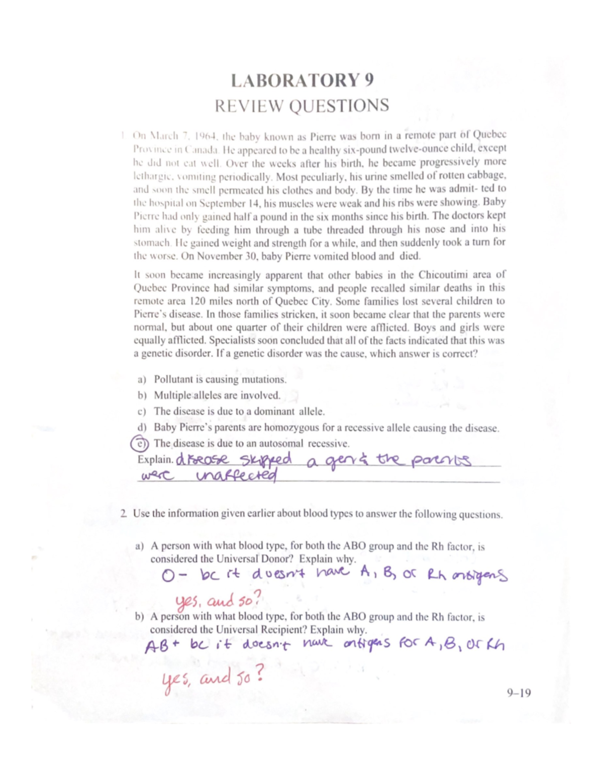 Laboratory 9 Review Questions - BSC 2010 - Studocu