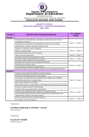 DLL PR2 Q1 W2 - Realistic Daily Lesson Log for Practical Research 2 ...