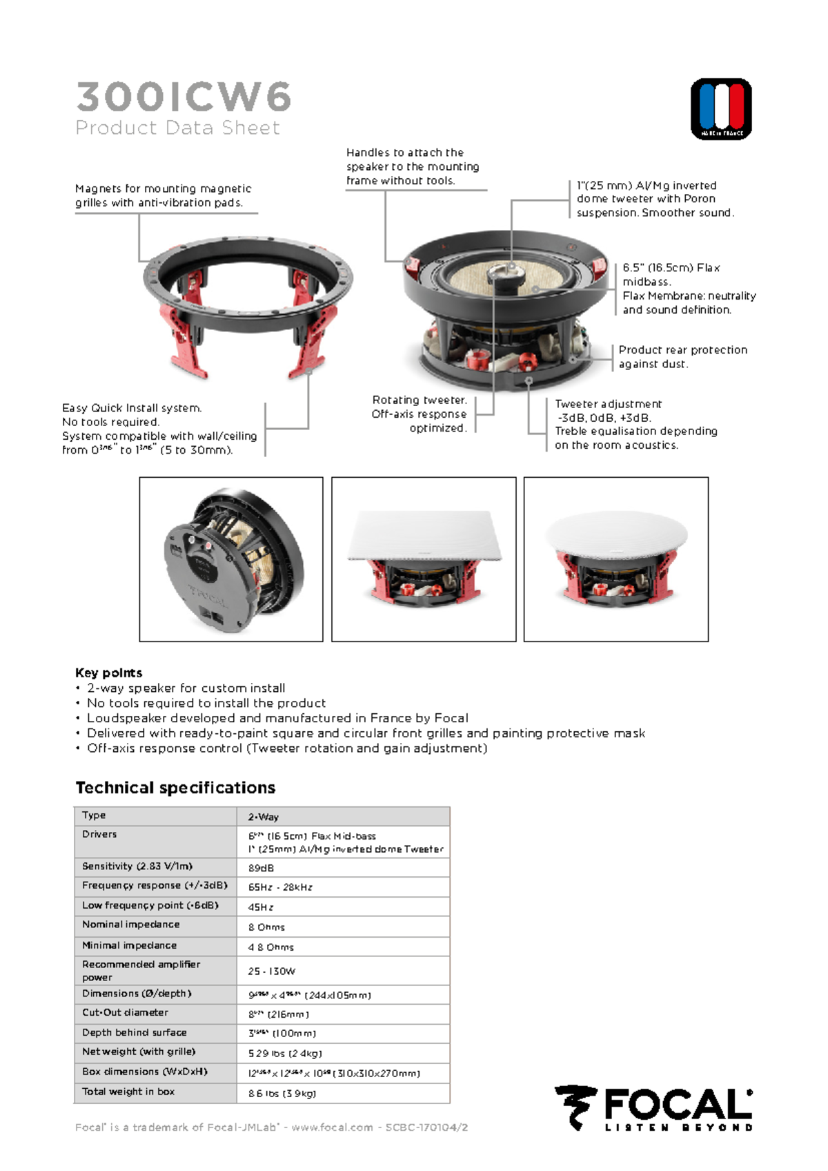 300icw6 specification-sheet - MADE IN FRANCE 300ICW Product Data Sheet ...