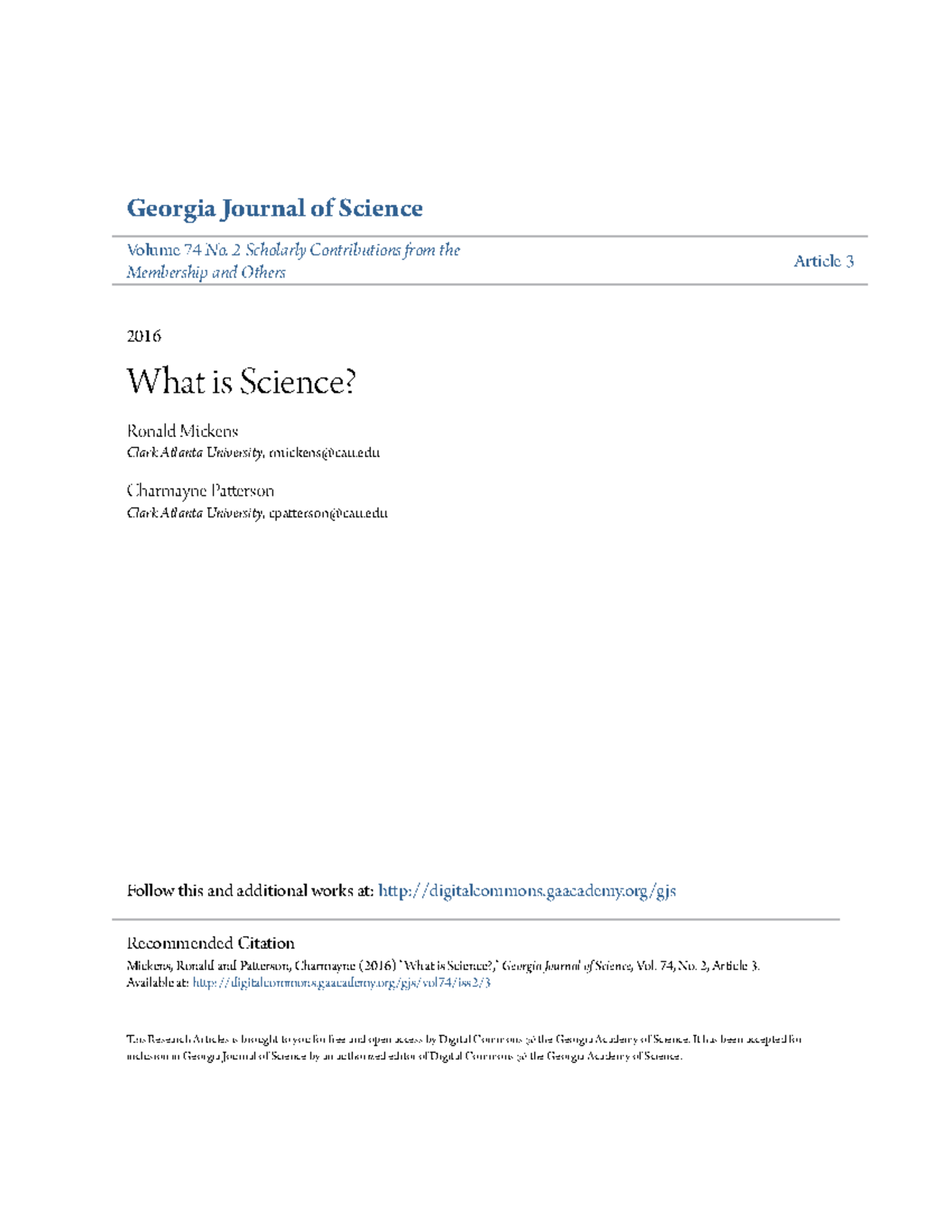 236386862 - Description - Georgia Journal of Science Volume 74 No. 2 ...