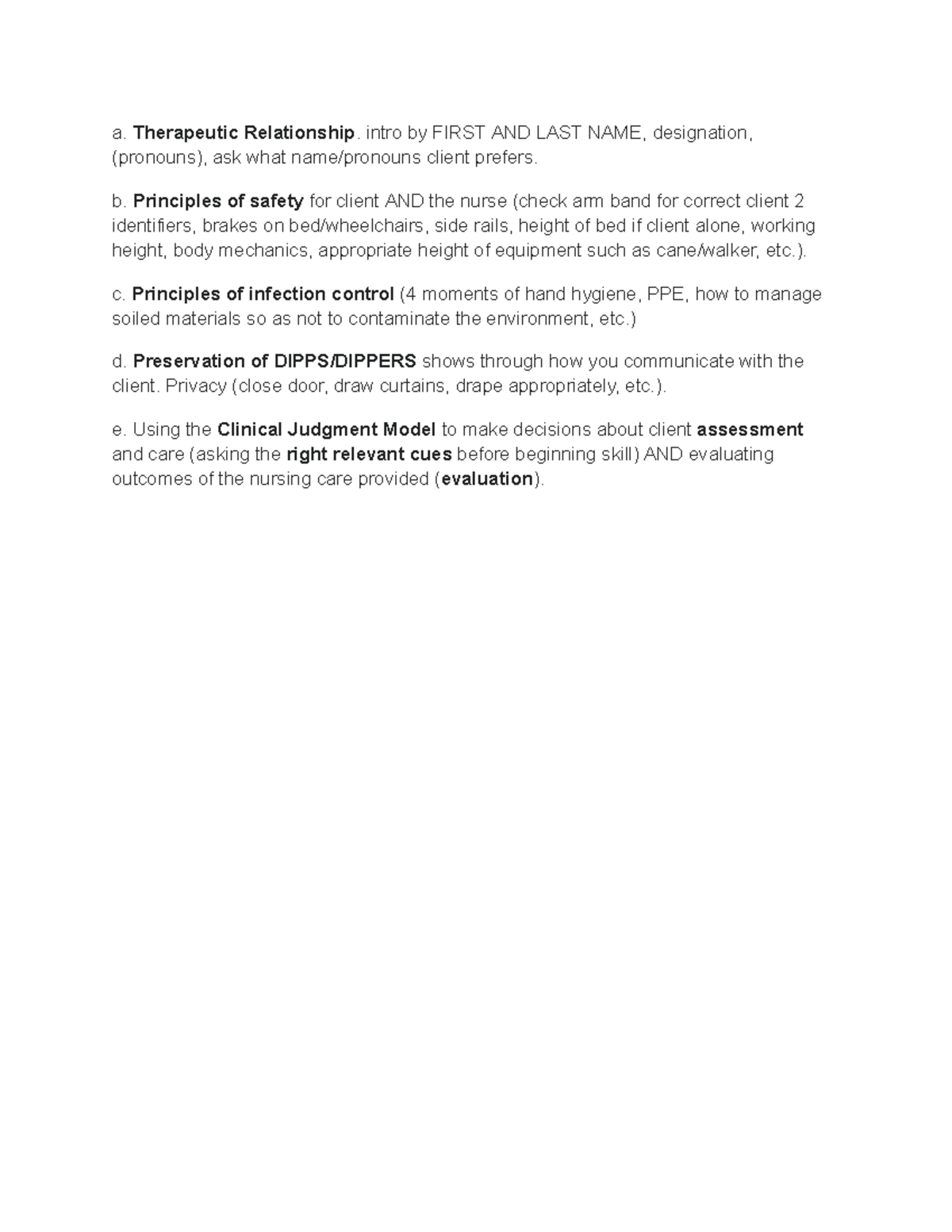 Week 11 Skills test- NSE 111 - a. Therapeutic Relationship. intro by ...