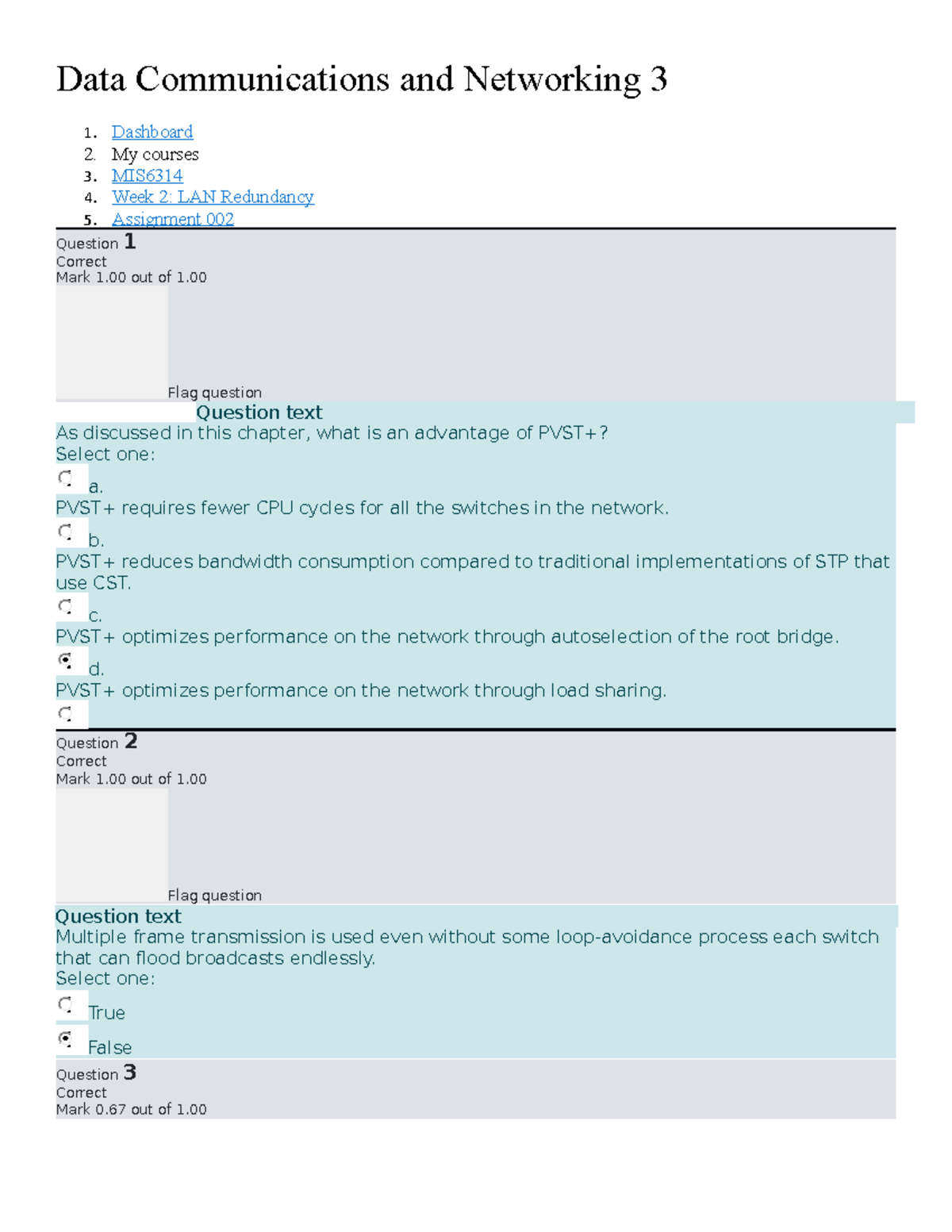 MIS6314 Assignment 002 - Data Communications and Networking 3 Dashboard ...