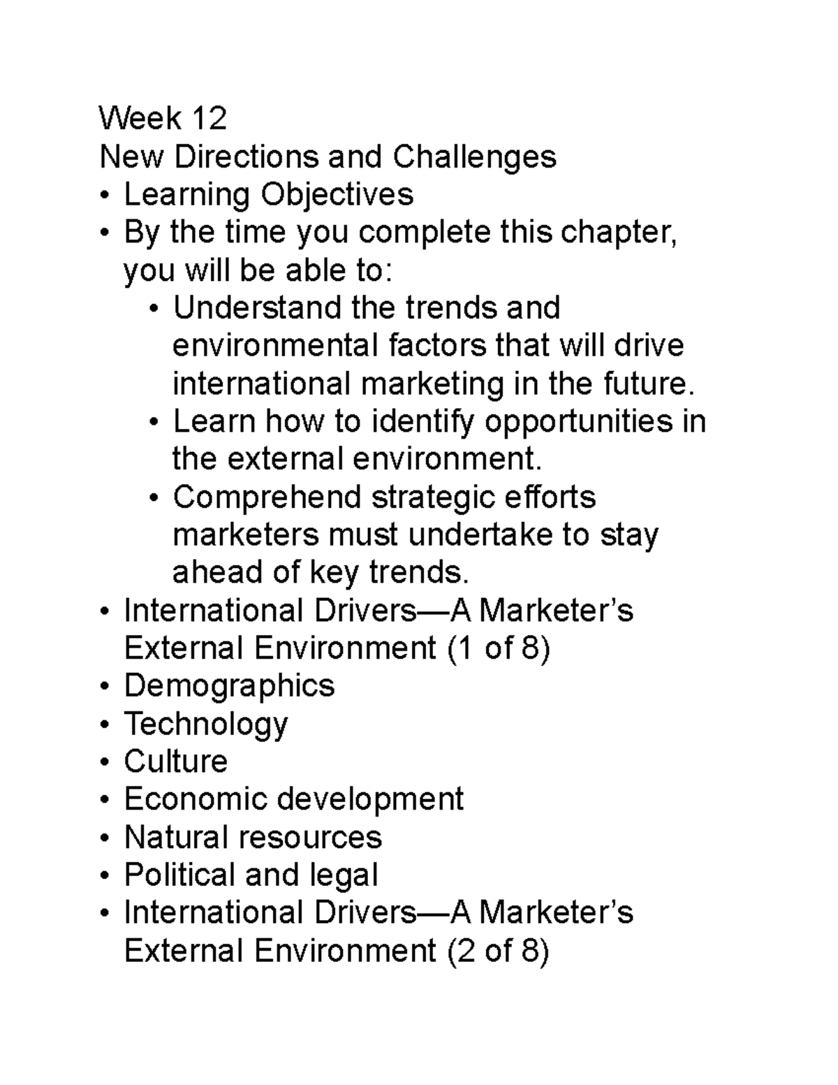 Week 12 - review for midterm - Week 12 New Directions and Challenges ...