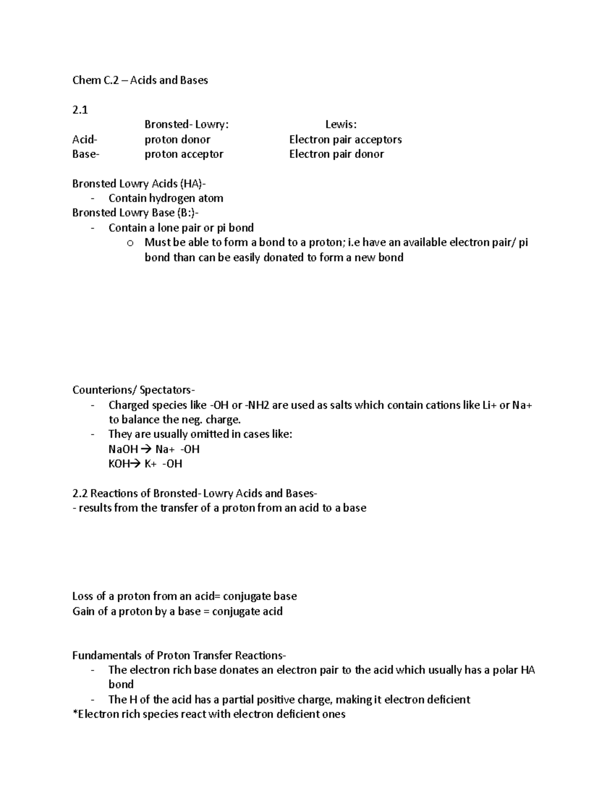 Chem Ch2 - Complete summary of the chapter content, lecture information ...