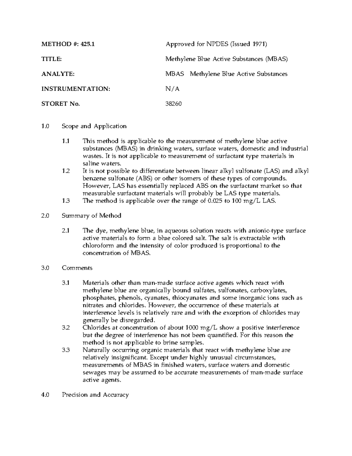 10 EPA Method 4251 - MEtodo EPA - METHOD #: 425 Approved for NPDES ...