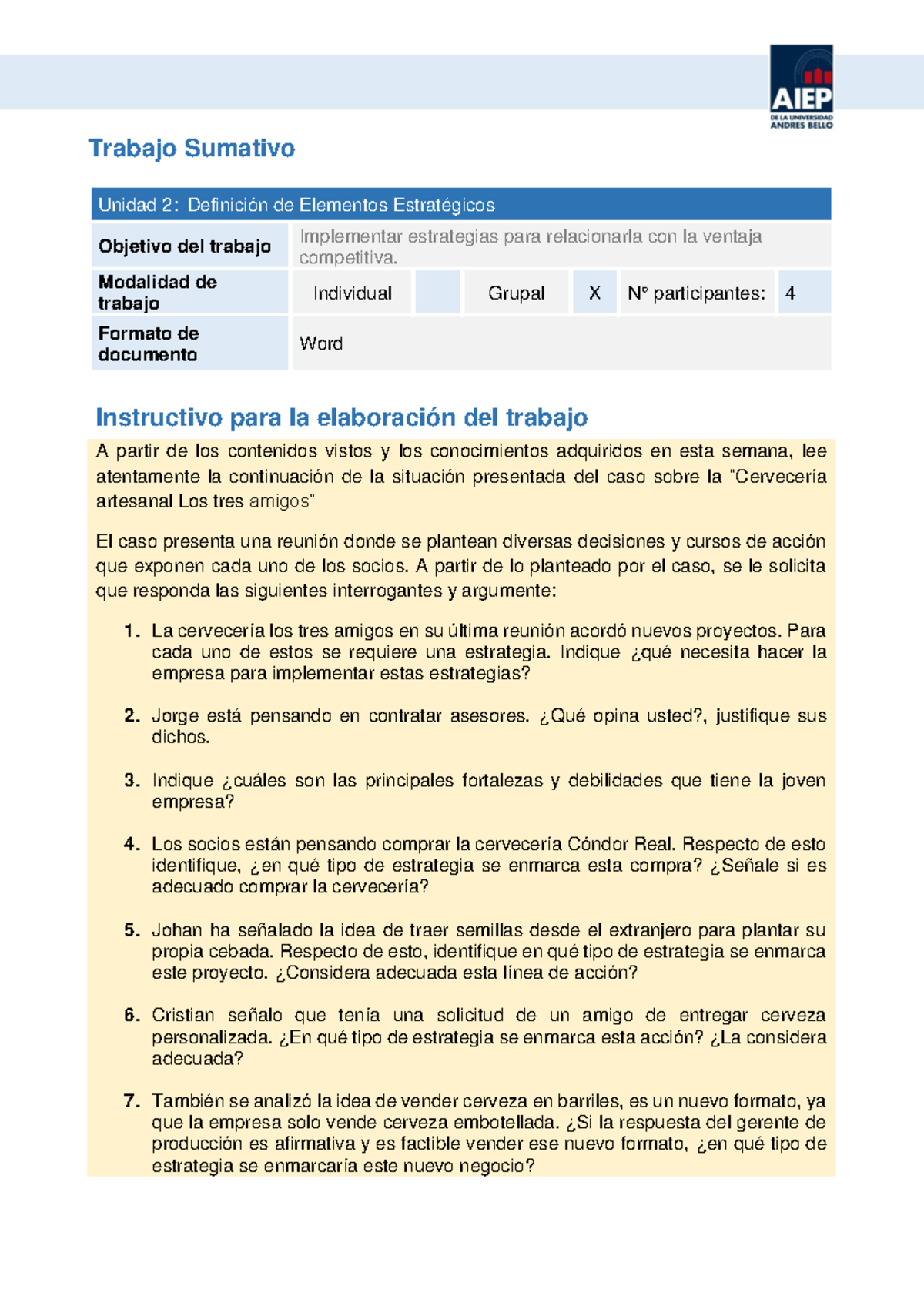 VF PLE101 Actividad Sumativa A Semana 7 - Trabajo Sumativo Instructivo para la elaboración del ...