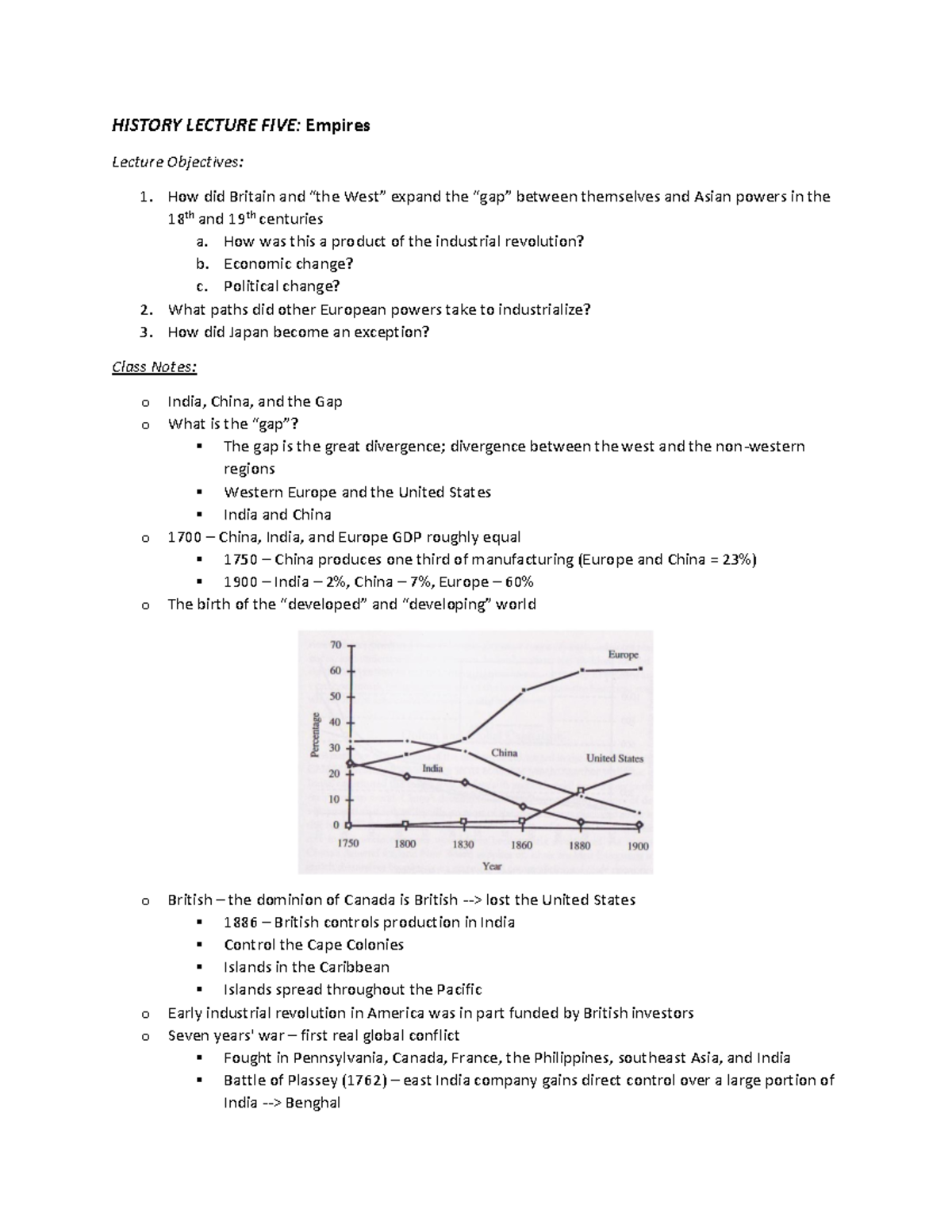 HIS Lecture 5 - china, india, and europe - HISTORY LECTURE FIVE ...