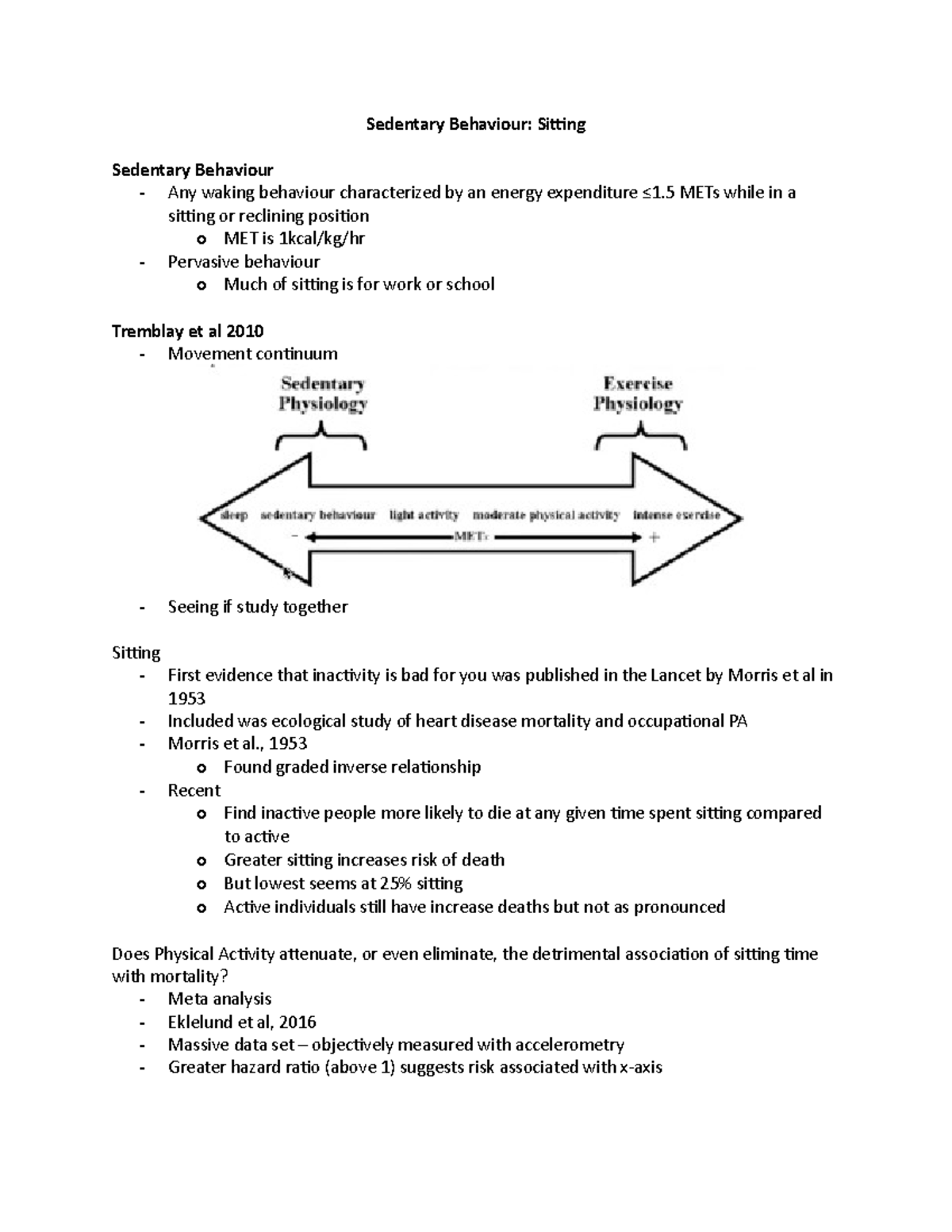 SB-Sitting - lecture notes - Sedentary Behaviour: Sitting Sedentary ...