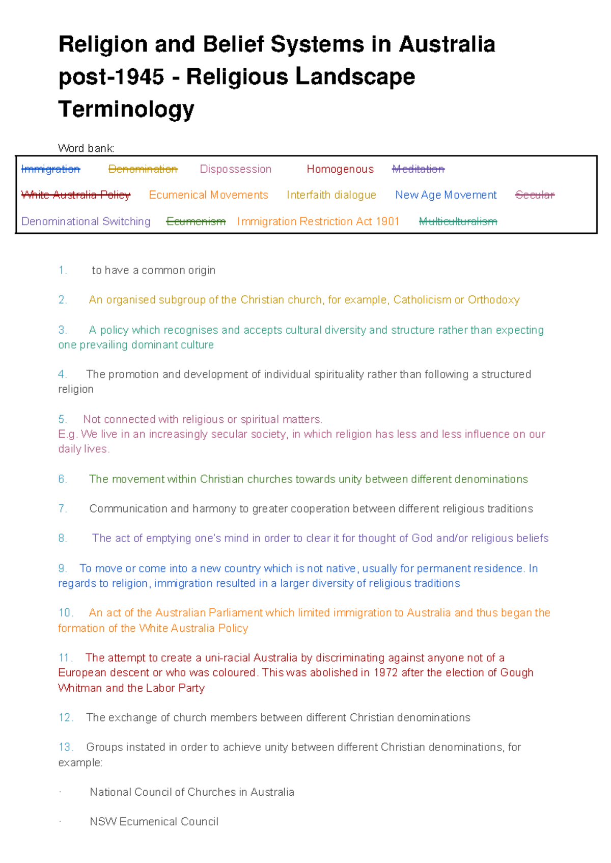 Religion and Belief Systems in Australia post-1945 - Religious ...