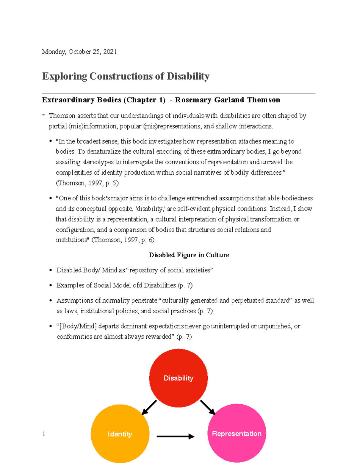 Exploring Constructions of Disability Notes - SPED103 - TCNJ - Studocu