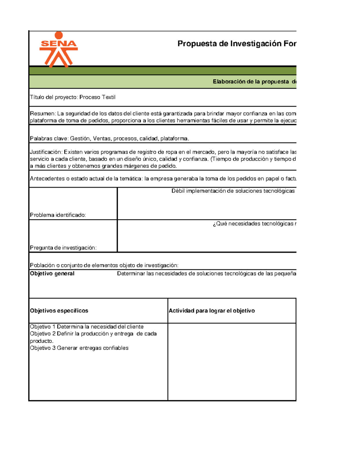 GA5-2402010 64-AA2-EV01 Propuesta de investigación formativa - Problema identificado: Pregunta ...