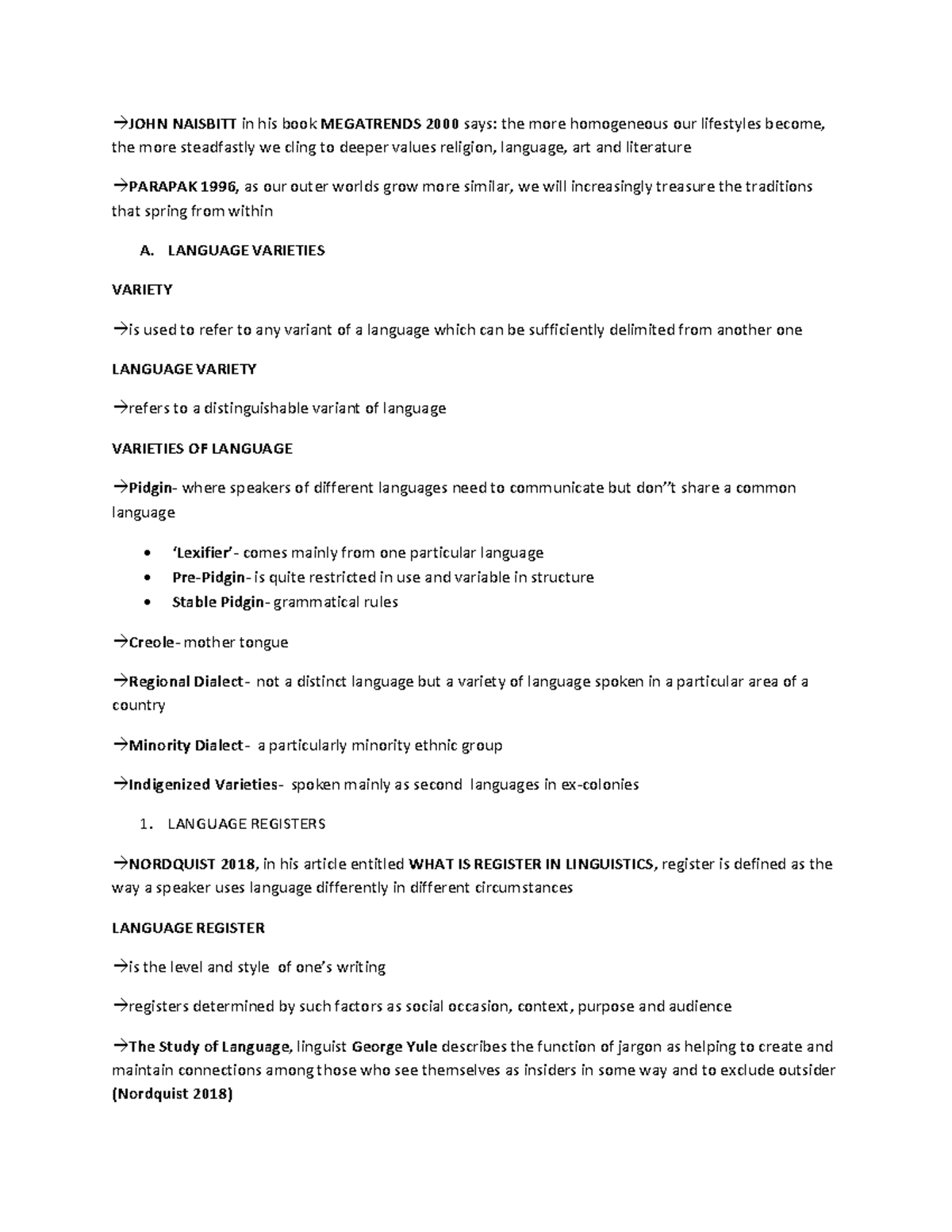 Purposive Communication Reviewer - → JOHN NAISBITT in his book ...