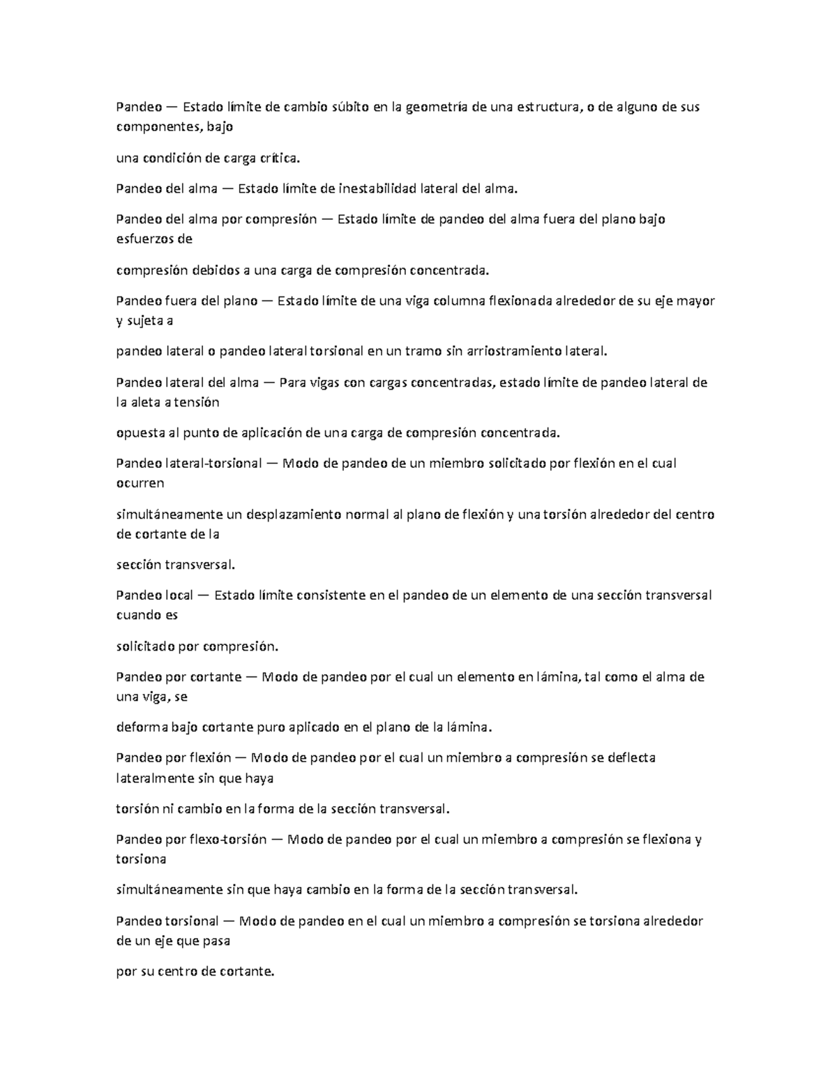 Pandeo - apuntes - Pandeo — Estado límite de cambio súbito en la ...