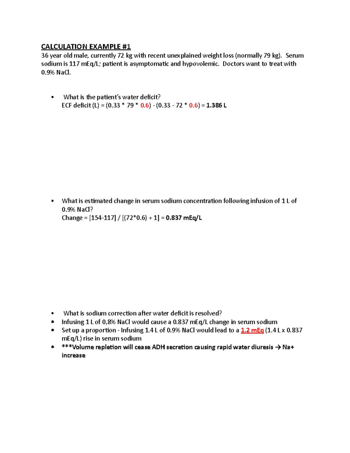 Renal Exam 1 Part 44 - CALCULATION EXAMPLE 36 year old male, currently ...