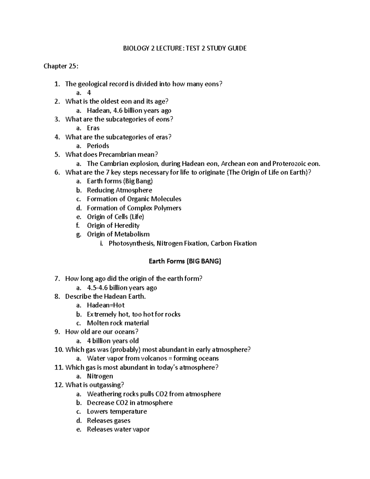 Biology 2 Lecture - downloading soemthgins - BIOLOGY 2 LECTURE: TEST 2 ...