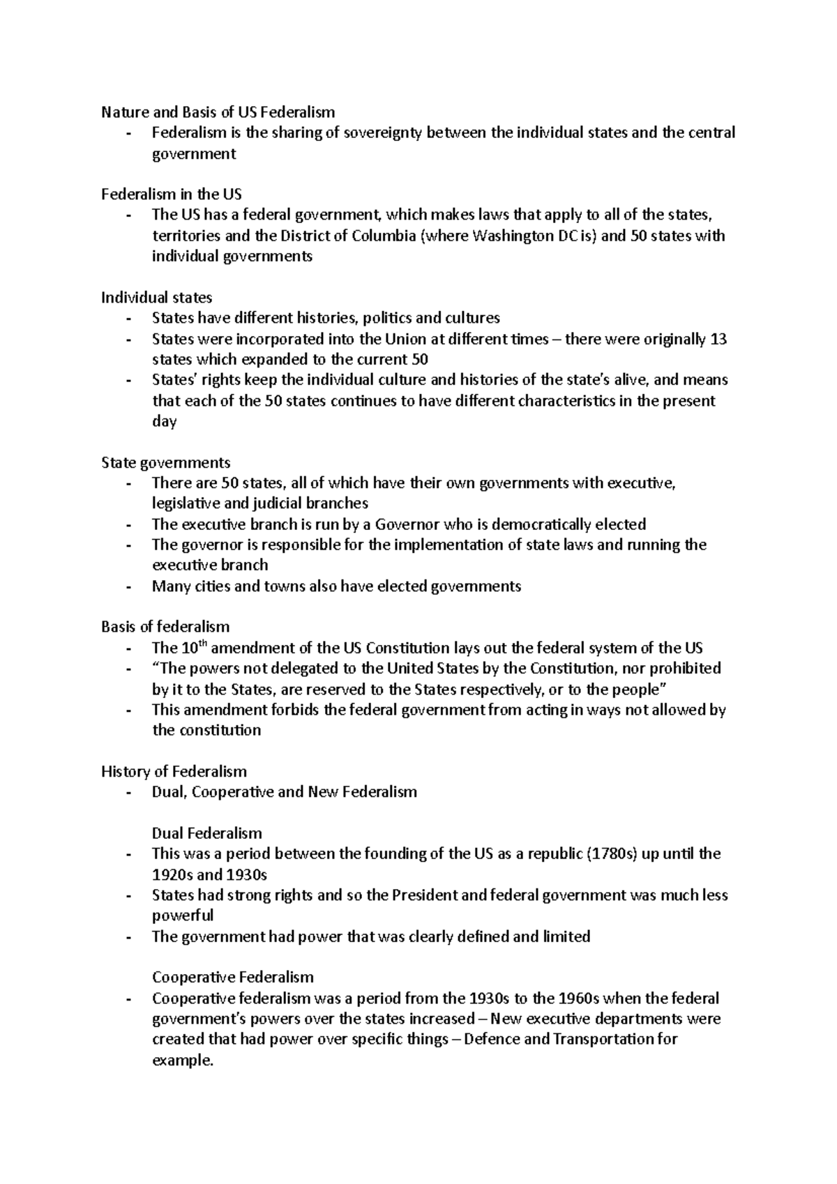 Nature and Basis of US Federalism - Grants with specific purposes were ...