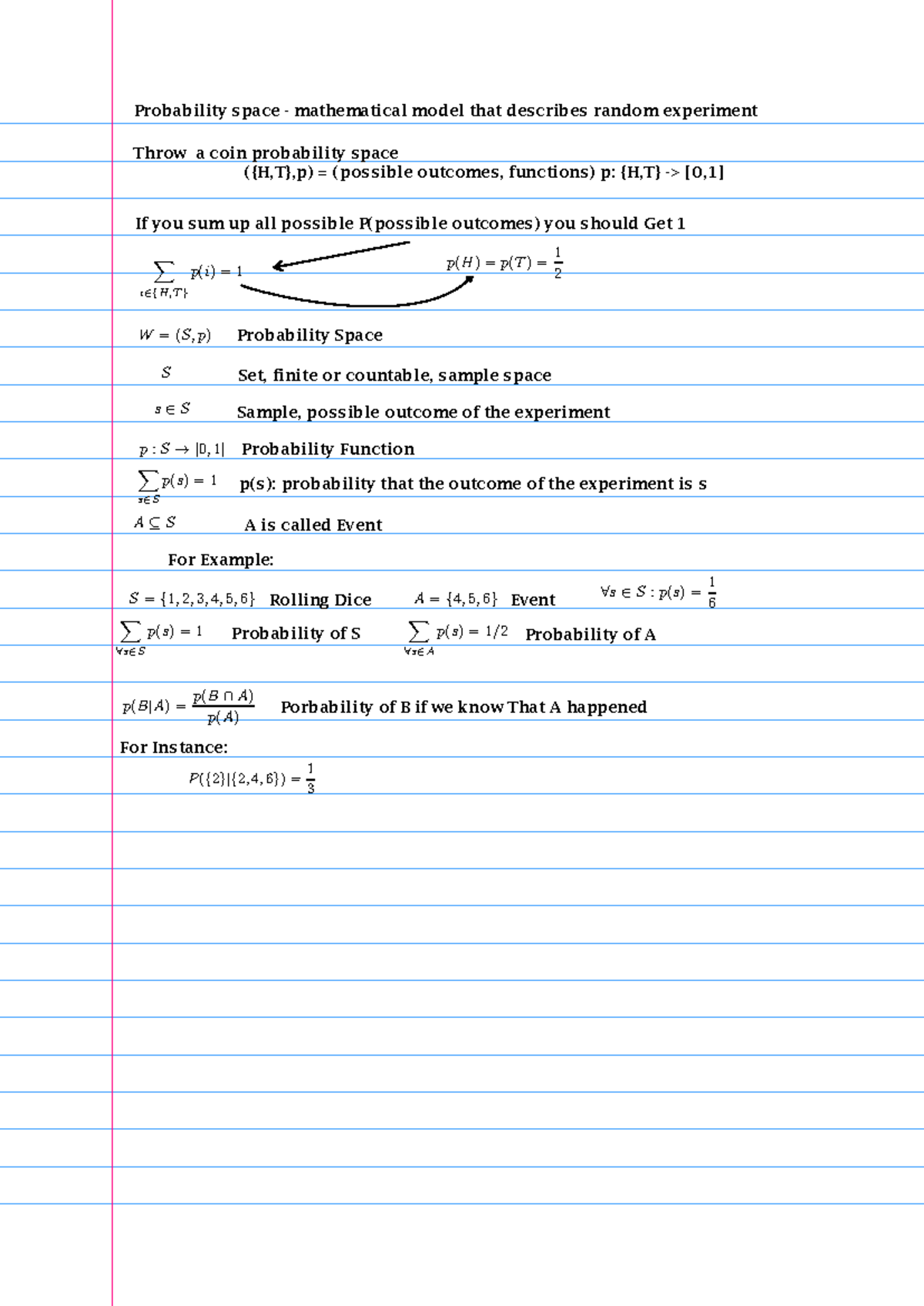 Lecture 3 annotated(NOT FINISHED) - Probability space - mathematical ...