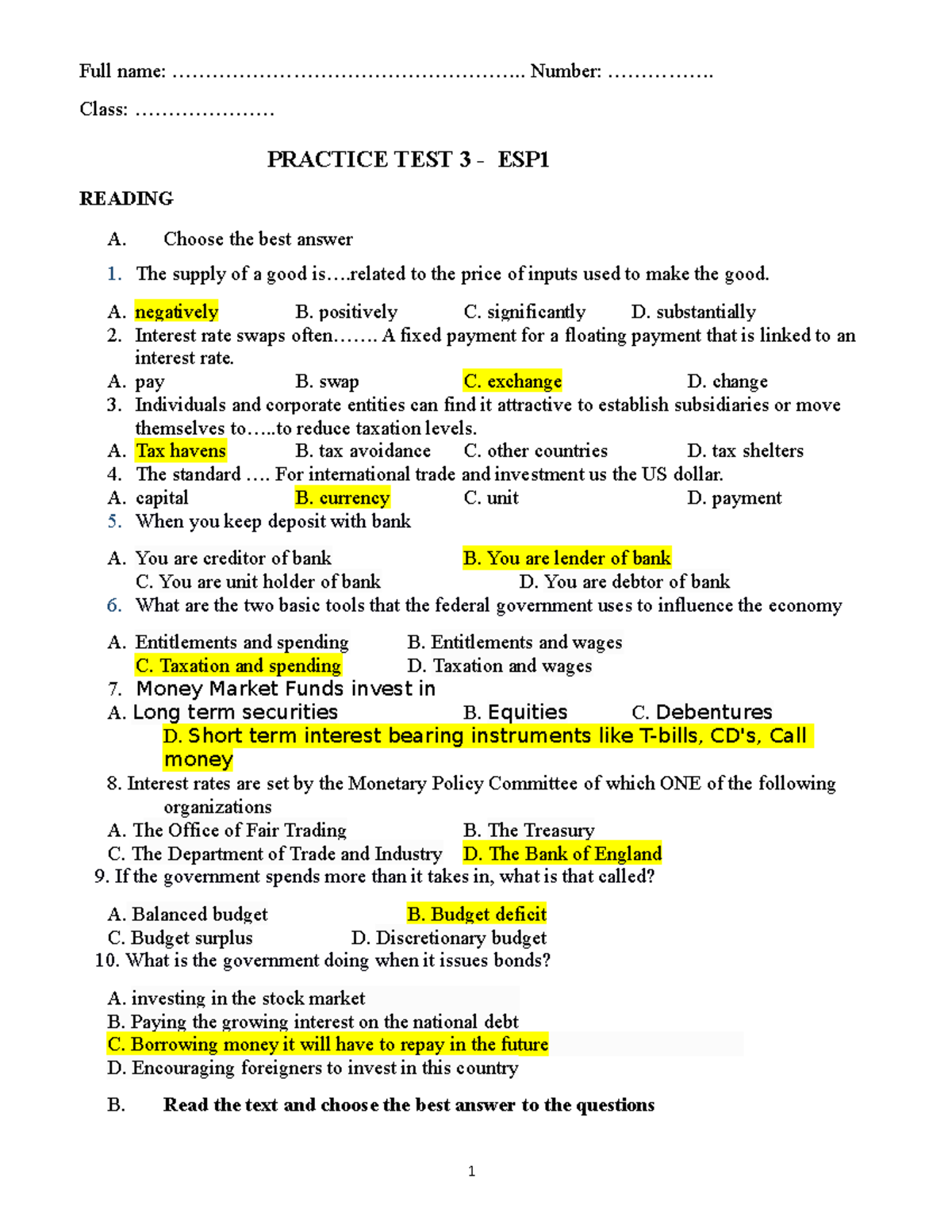 Practice TEST 3 STS - baitap - Full name