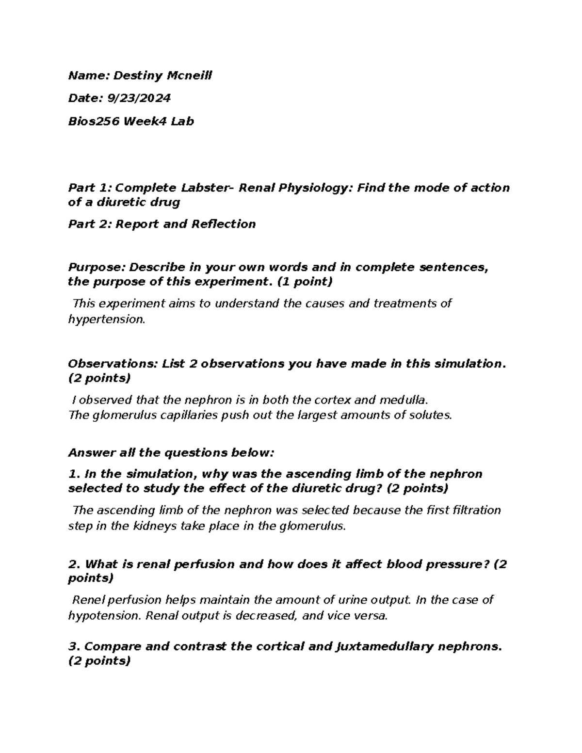 Bios256 week4 lab - n/a - Name: Destiny Mcneill Date: 9/23/ Bios256 ...
