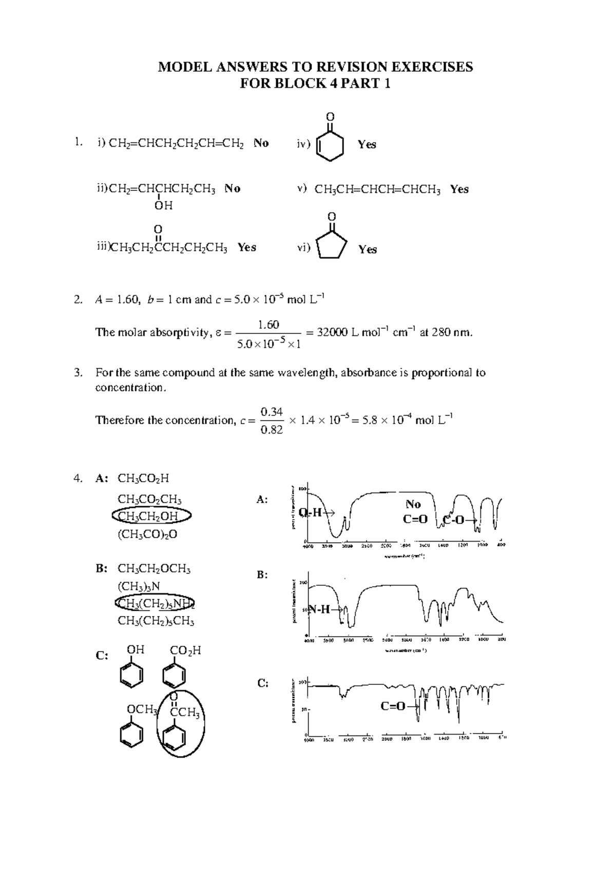 Blk4 Part 1 Rev Ex Model Ans - MODEL ANSWERS TO REVISION EXERCISES FOR ...