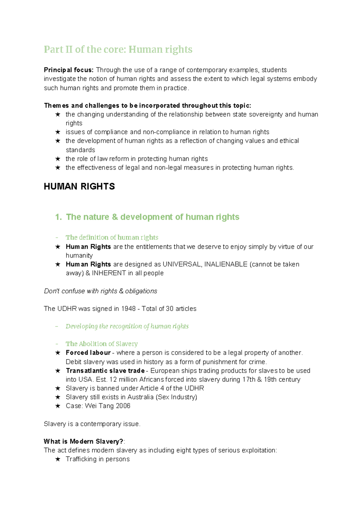 Core Topic 2 - Human Rights - Part II of the core: Human rights ...