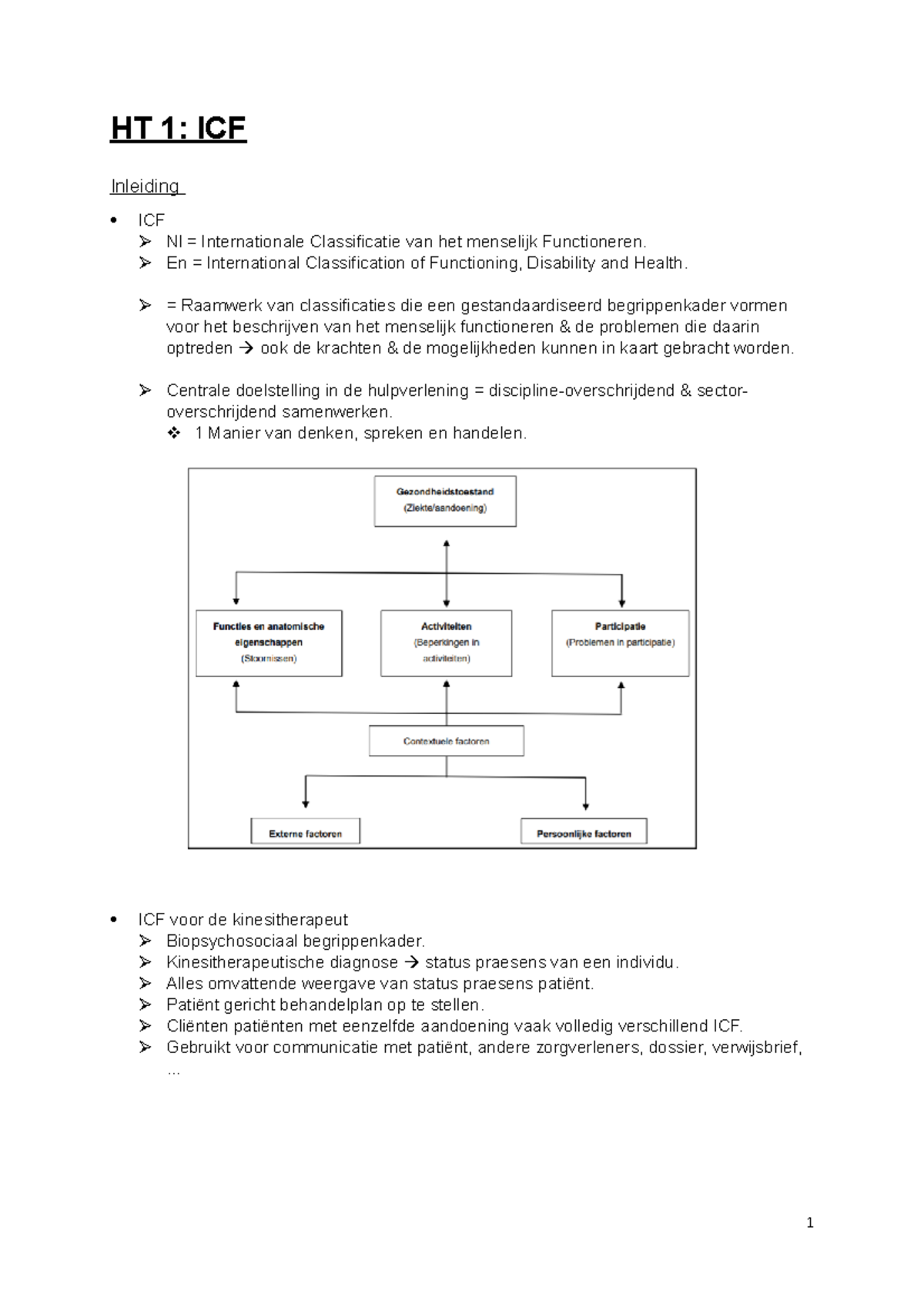 Hoofdstuk 1 -> ICF - HT 1: ICF Inleiding ICF Nl = Internationale ...